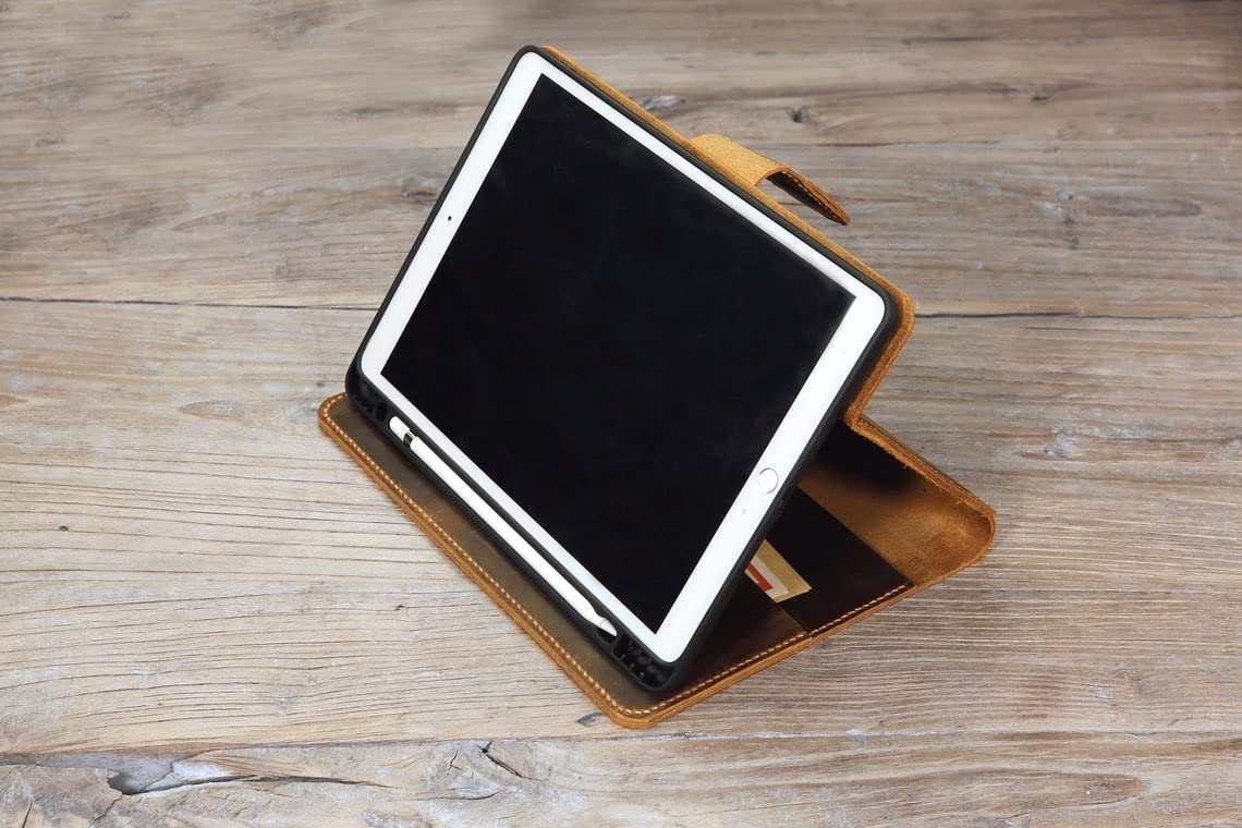 Personalized leather magnetic ipad 12.9 case, brown leather ipad air 4th generation case covers, rustic leather iPad Pro case Y02-IXPMNC (iPad mini 6)