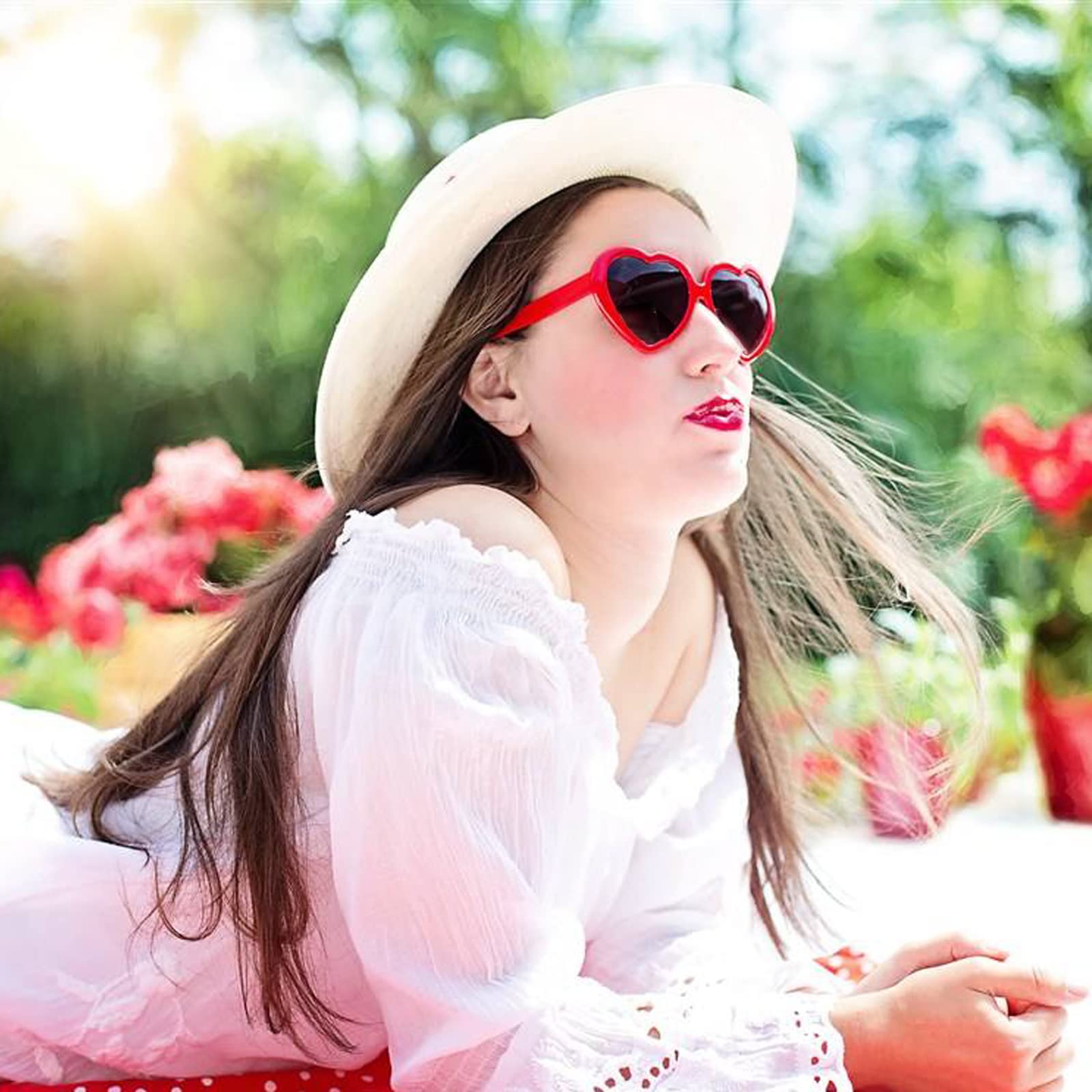 Votange Heart Effect Diffraction Glasses - See Hearts! - Special Effect Rave Party Music Festival Light Changing Eyewear
