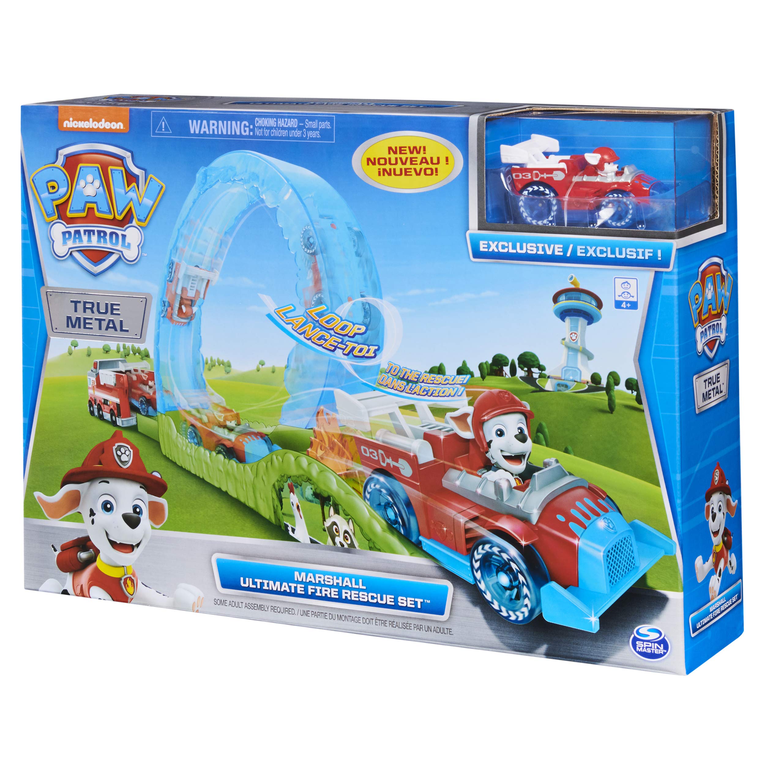 Paw Patrol, True Metal Ultimate Fire Rescue Track Set with Exclusive Marshall Die-Cast Vehicle, 1:55 Scale
