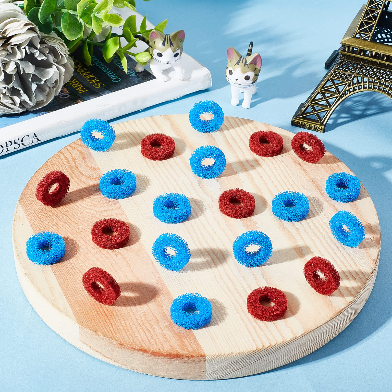 SUPERFINDINGS 32Pcs 4 Colors Control Ring 20mm Flat Round Precision Rings Aim Assist Precision Target Rings Joystick Sponge Ring Compatible with PS4 PS5 Xbox One and Switch