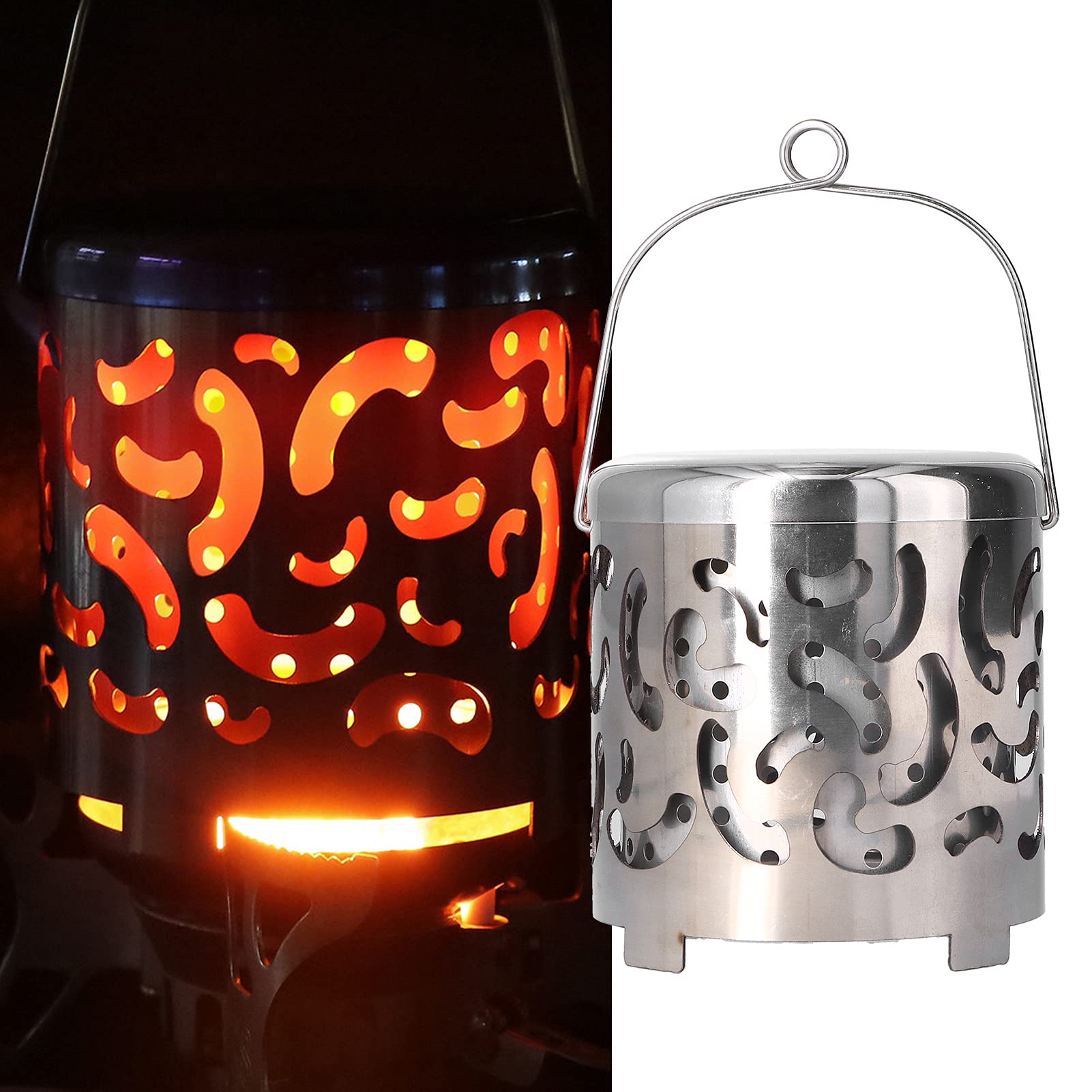 Tent Heating Cover, Camping Heater Stove Portable Good Heating Effect Stainless Steel Camping Heater with Handle for Picnic for Hiking for Outdoor