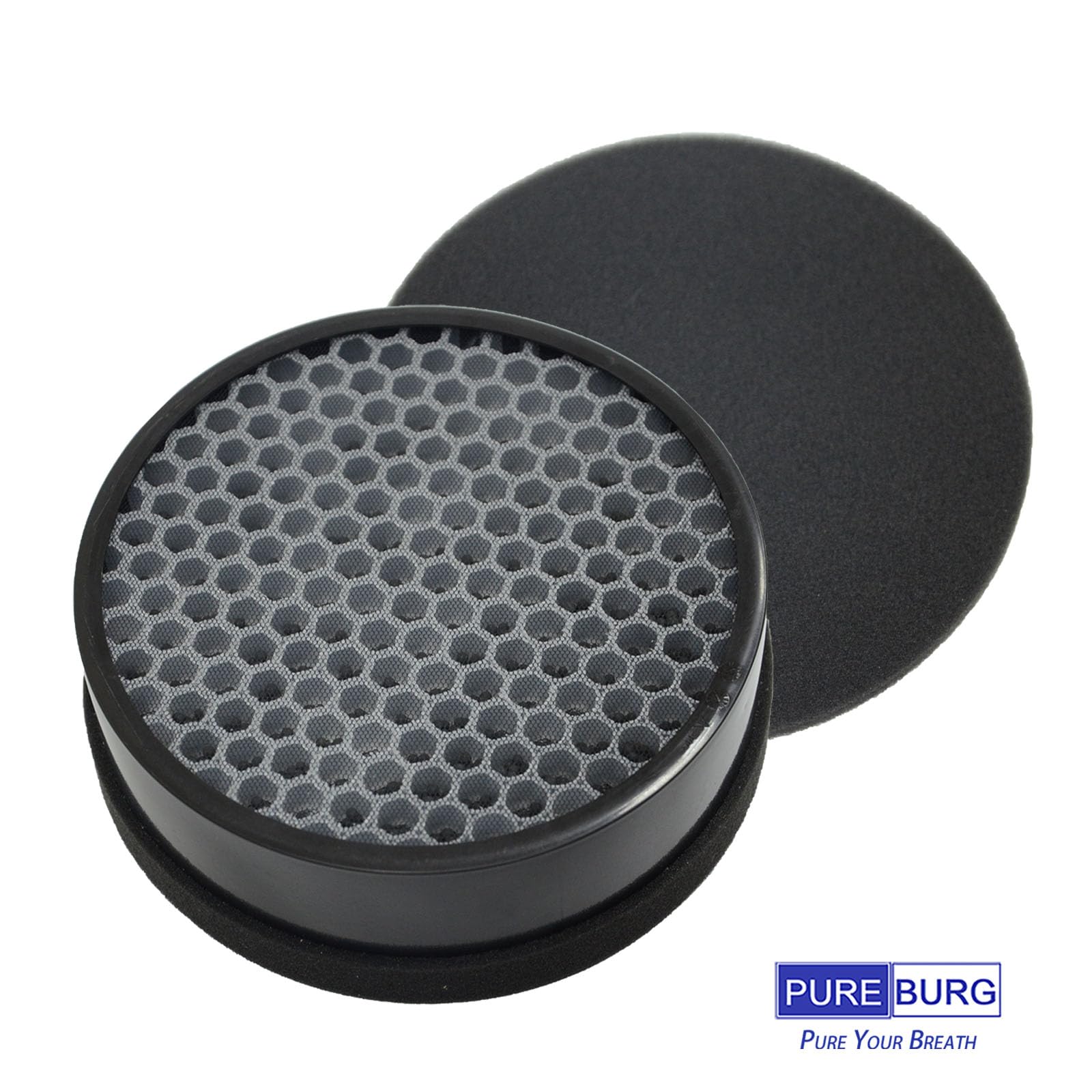 PUREBURG KJ65F-A1 Replacement True HEPA filter Compatible with GENIANI G-2000-FL and TCL CISNO iHome KJ65F-A1 KJ65F-A2 Air Purifiers, 2-Pack