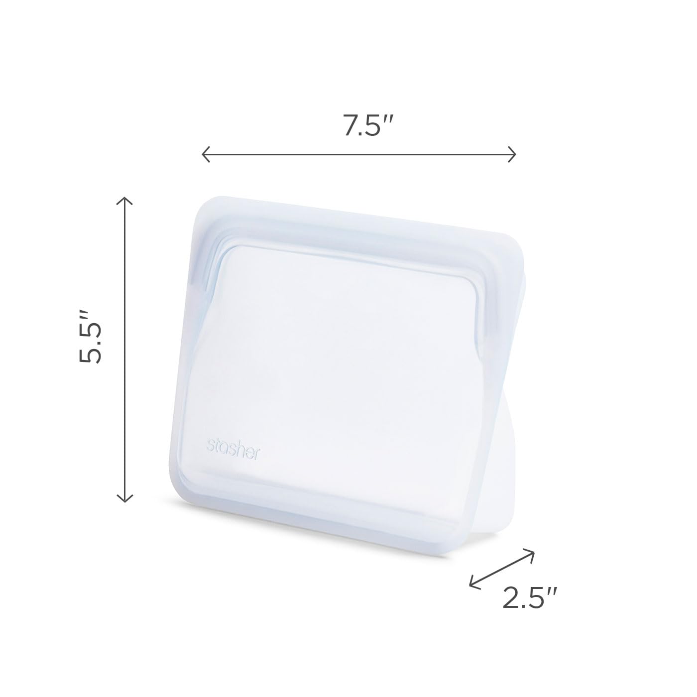 Stasher Platinum Silicone Food Grade Reusable Storage Bag, Clear (Stand-Up Mini) | Reduce Single-Use Plastic | Cook, Store, Sous Vide, or Freeze | Leakproof, Dishwasher-Safe, Eco-friendly | 28 Oz