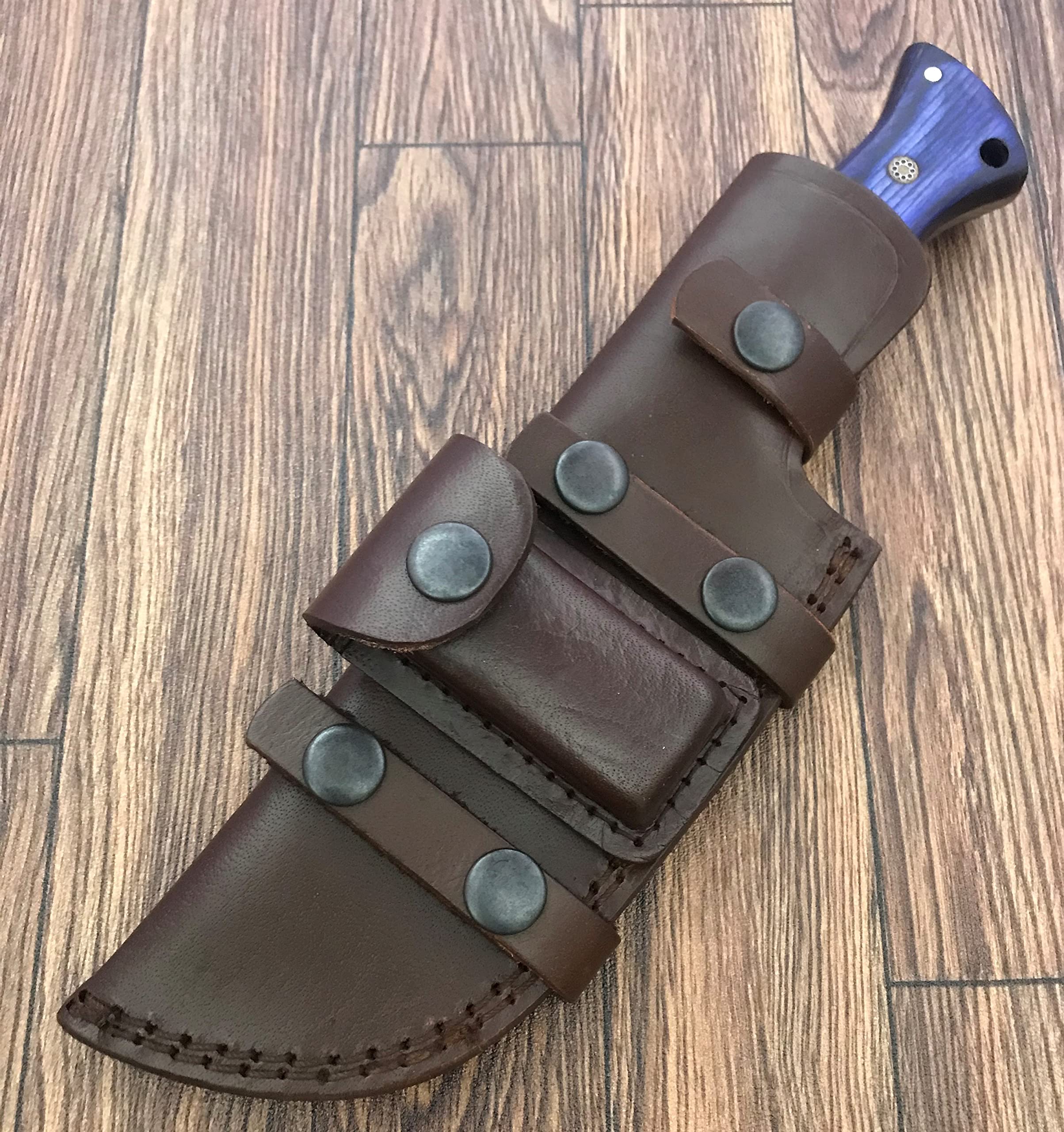 Poshland TR-2151, CUSTOM HANDMADE DEMASCUS STELL TRACKER KNIFE –BEUTIFULL DOLLAR SHEATH HANDLE