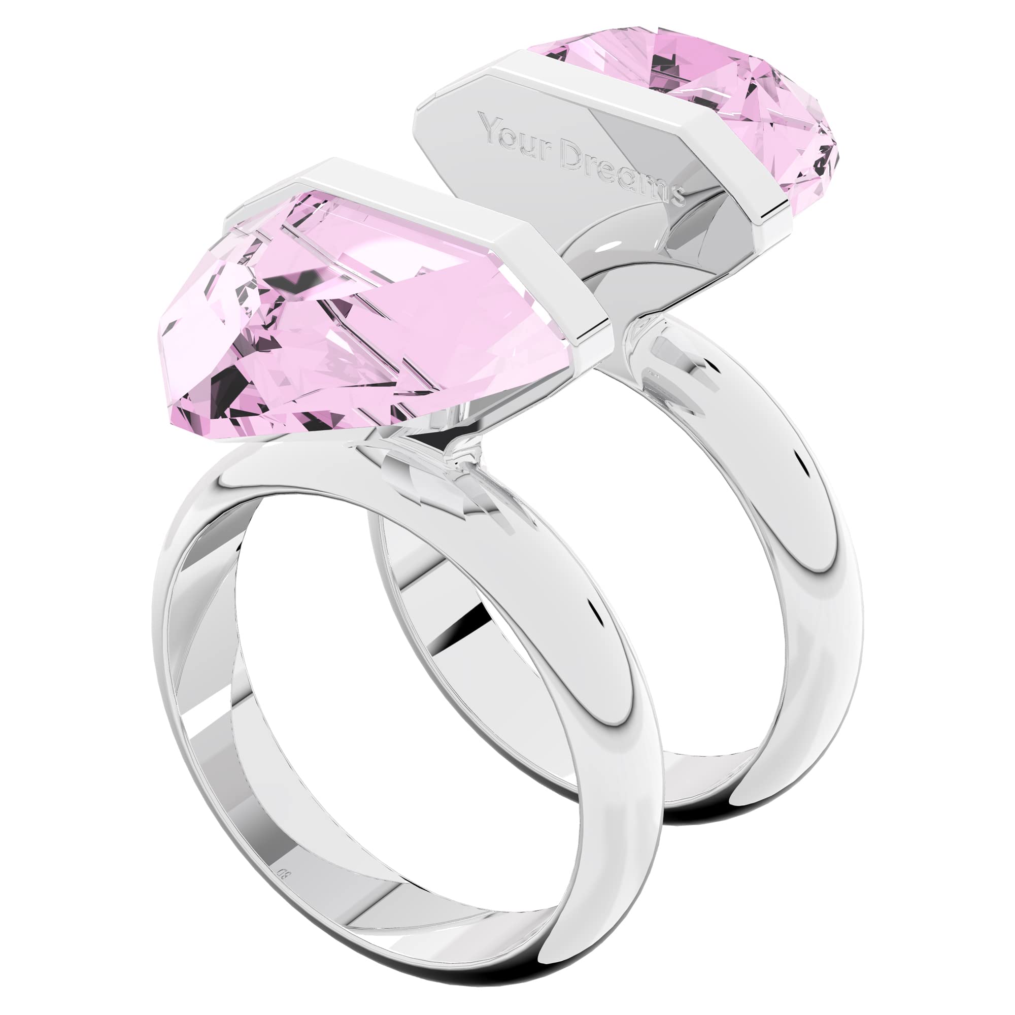 SWAROVSKI Lucent ring, Magnetic, Pink, Rhodium plated, Size 9