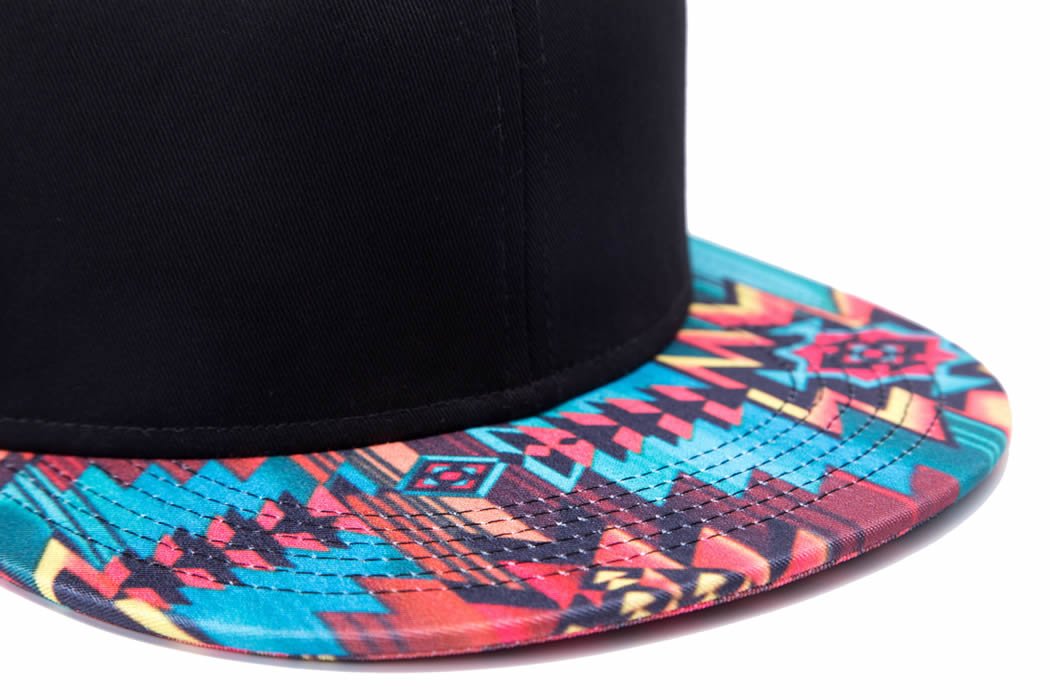 Quanhaigou Fashion Wavy Grain Print Cotton Adjustable Snapback Hats Unisex Hip-Hop Flat Bill Baseball Cap