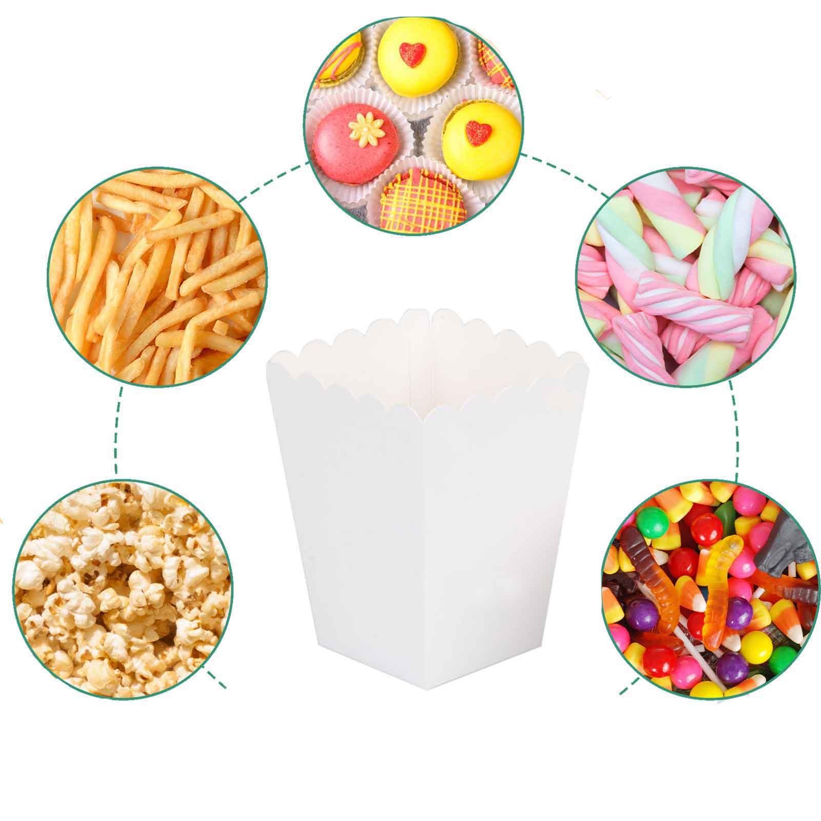 We Moment Popcorn Boxes Cardboard Candy Boxes Container Polka Dot Stripe Chevron Ripple,For Birthday, Bridal and Baby Shower Carnival/Movie/Fiesta,Dessert Tables Wedding Party Supplies 36pcs