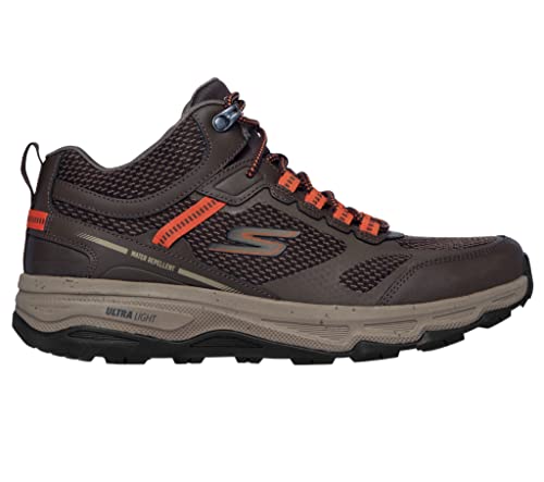 Skechers mens Gorun Altitude - Trail Running Walking Hiking Shoe With Air Cooled Foam Sneaker, Brown/Orange, 11 US