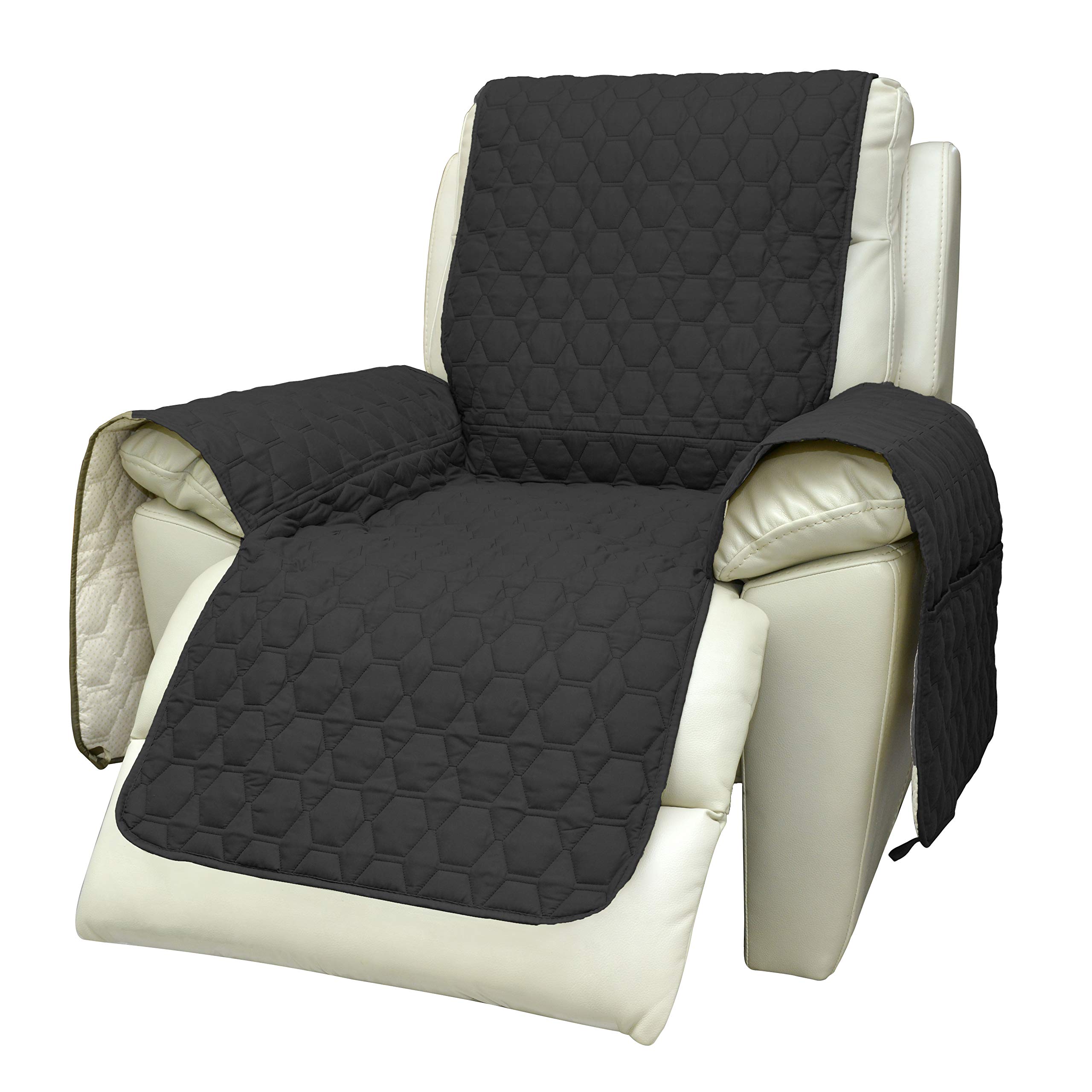 RBSC Home 23 Inch Recliner Cover - 100% Waterproof Slipcovers Anti-slip Small Recliner Slipcovers for Pets,Baby, Dogs,Cats and Kids,Washable Protector(23" black)