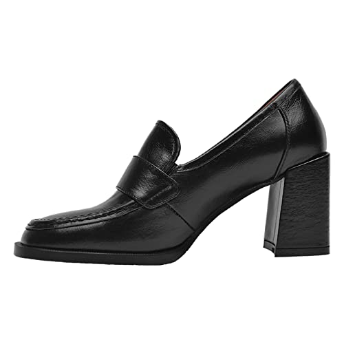 Women Casual Shoes Fashion Simple Solid Color Foreign Trade Large Comfortable Square Heel Shoes Wedges Black