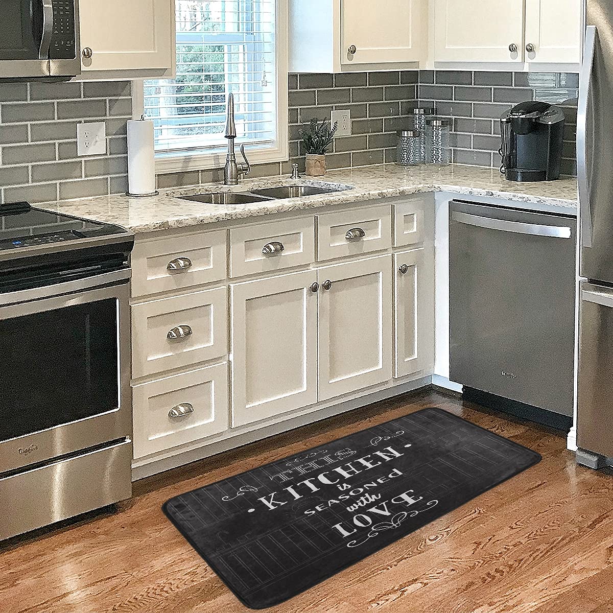 This Kitchen is Seasoned with Love Kitchen Rug Laundry Room Mat Farmhouse Decor Floor Runner Rug Bedroom Porch Doormat 39x20in
