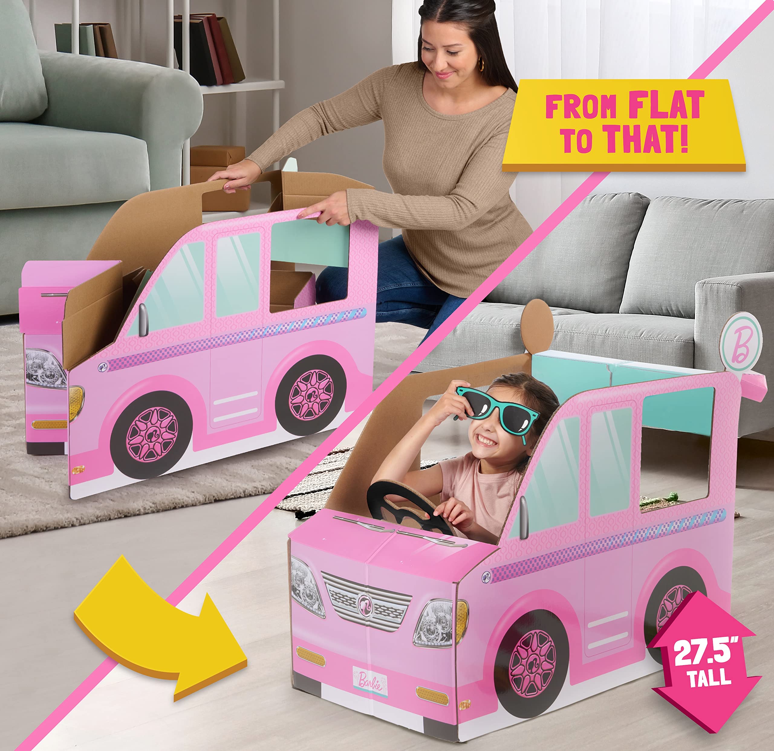 Pop2Play Barbie Toddler Camper – Indoor Pretend Play Car for Kids