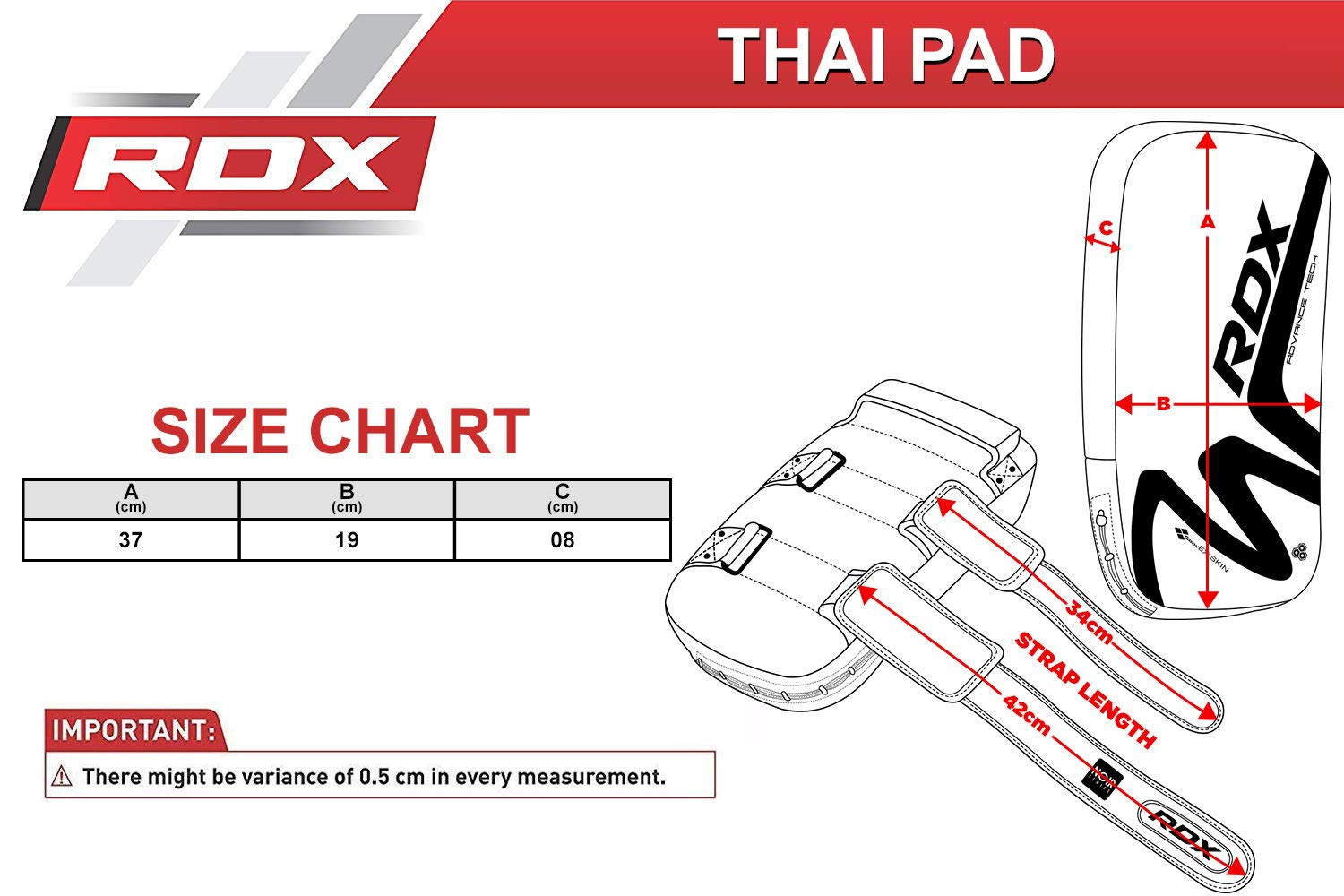 RDX MMA Thai Pad for Target Training, Convex Skin Leather Curved Kickboxing Strike Shield, Coaching Boxing, Muay Thai, Martial Arts, Karate, Taekwondo, Punching