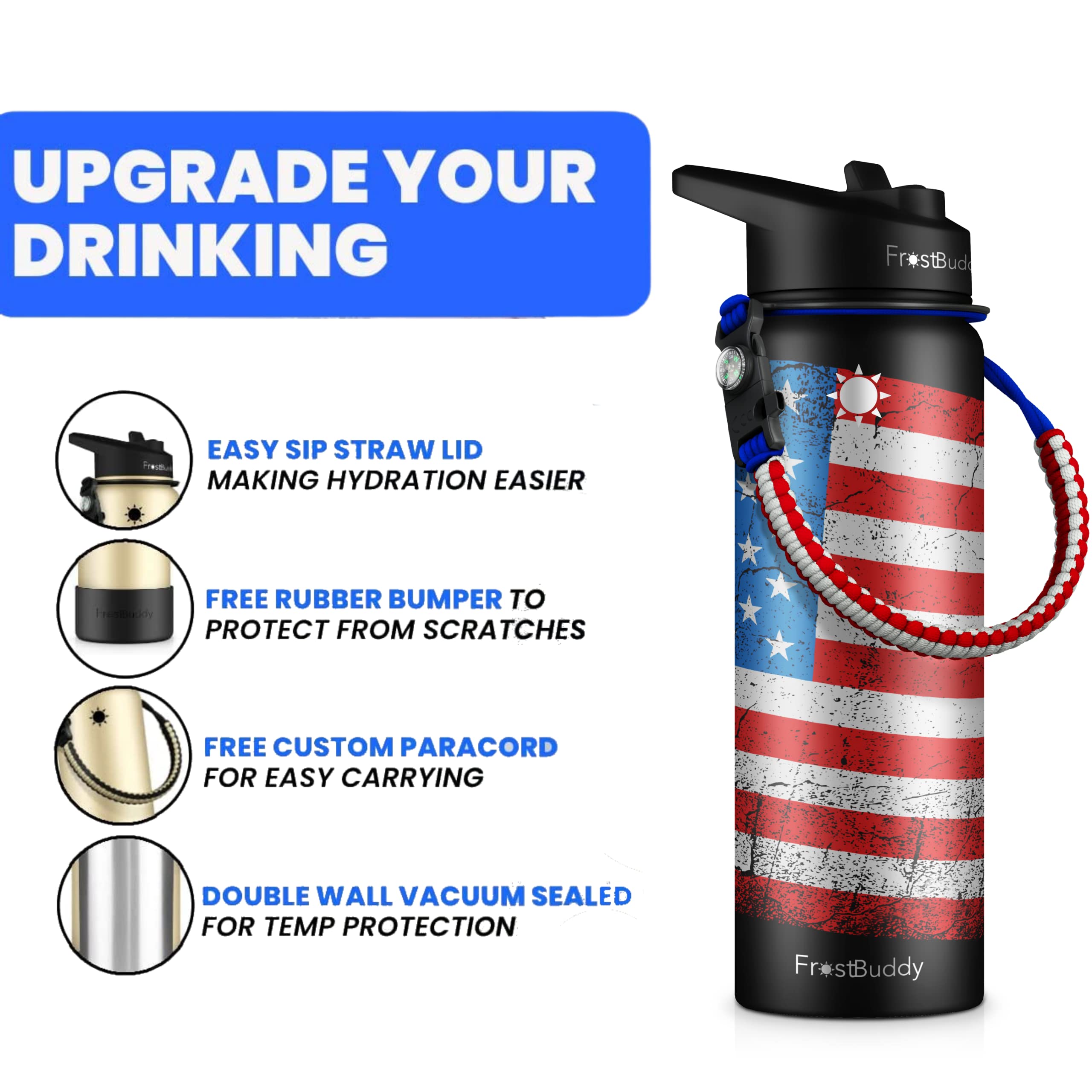 Universal Buddy XL Can Cooler by Frost Buddy - Fits 12-ounce, 16-ounce, 20-ounce, and 24-ounce Cans and Bottles - Keep Your Drinks Refreshingly Chilled for over 12 hours (Retro)