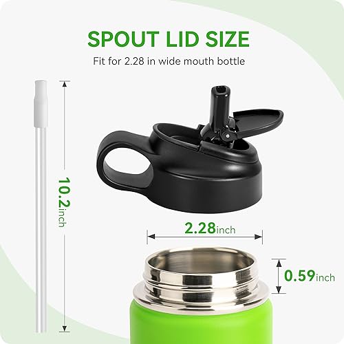Prurex Straw lid for Hydro Flask 12-64 oz Wide Mouth,Replacement Lid with Straw for Hydroflask/Thermoflas/Iron Flask/Takeya/Simple modern 2.28"Wide Mouth Bottles(1 pack)