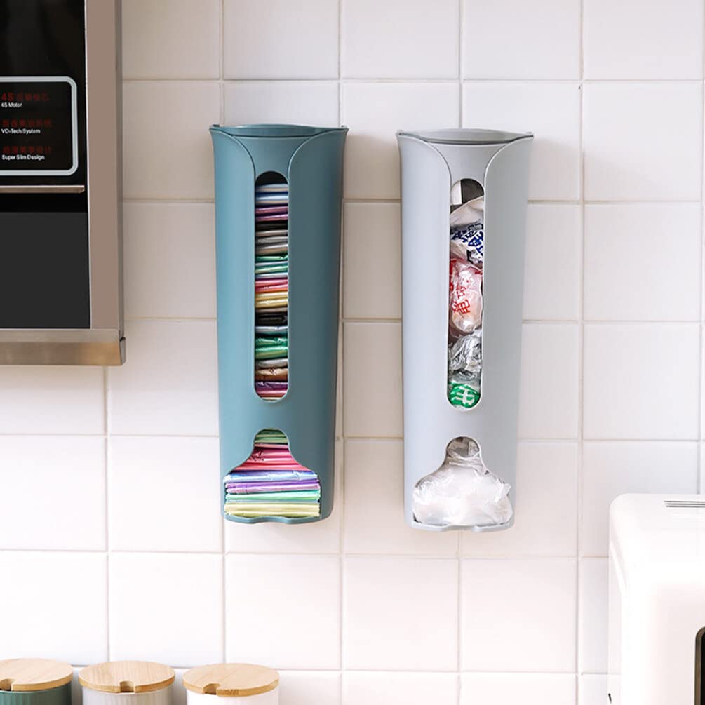 UPKOCH 2 Pcs Plastic Bag Holder Wall Mount Grocery Bag Dispenser Trash Bag Saver Shopping Bags Storage Organizer for Home Kitchen