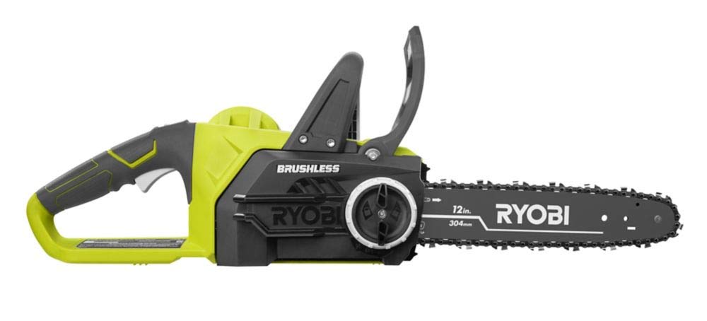 RYOBI P549 18V ONE+ 12-Inch Brushless Lithium-Ion Electric Cordless Chainsaw with 4.0 Ah Battery