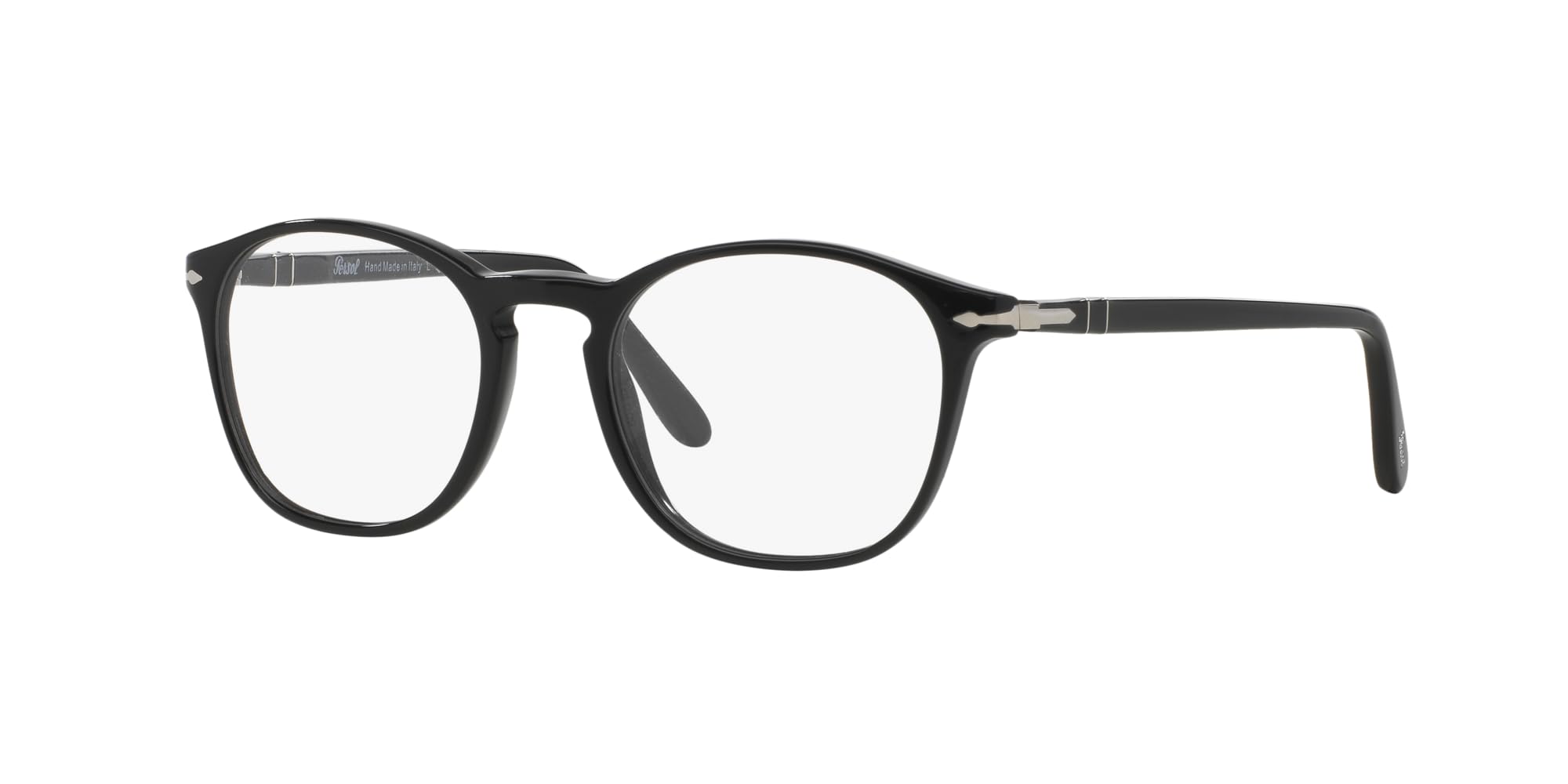 Persol PO3007V Square Prescription Eyewear Frames, Black/Demo Lens, 50 mm