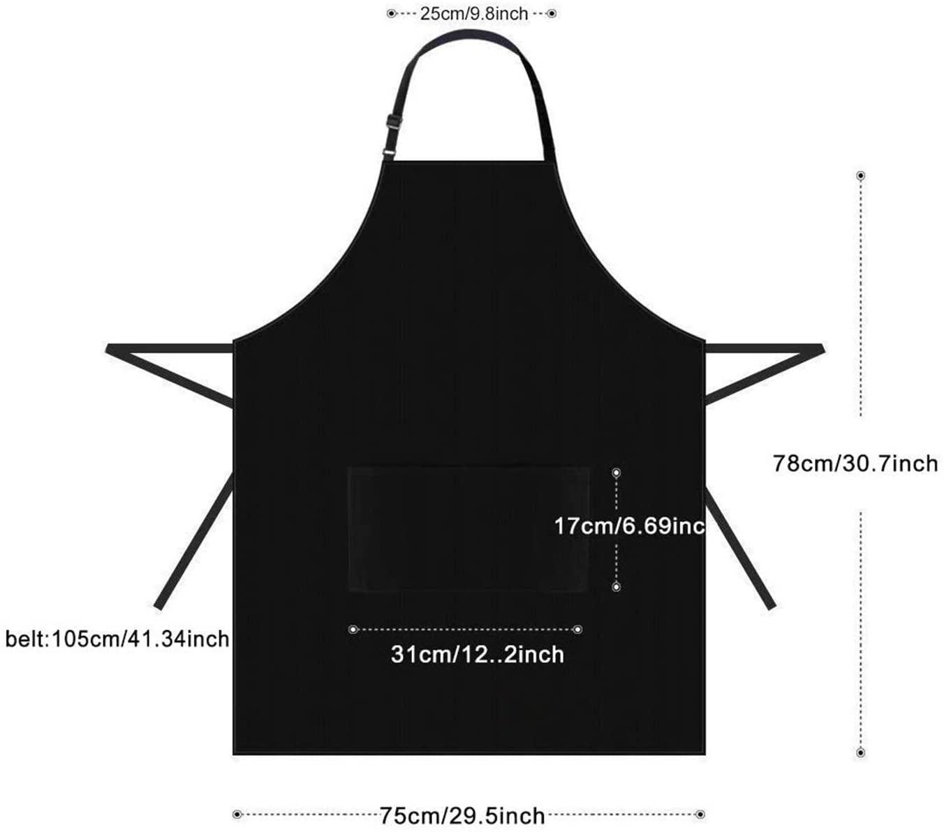 Viedouce 2 Packs Aprons Cooking Kitchen Waterproof,Adjustable Chef Apron with 2 Pockets for Home,Restaurant,Craft,Garden,BBQ,School,Coffee House,Apron for Men Women,Black