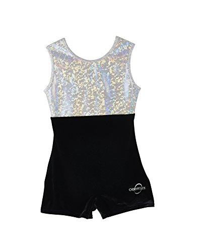 Obersee Girl's Gymnastics Biketard, Black Velvet, CXS