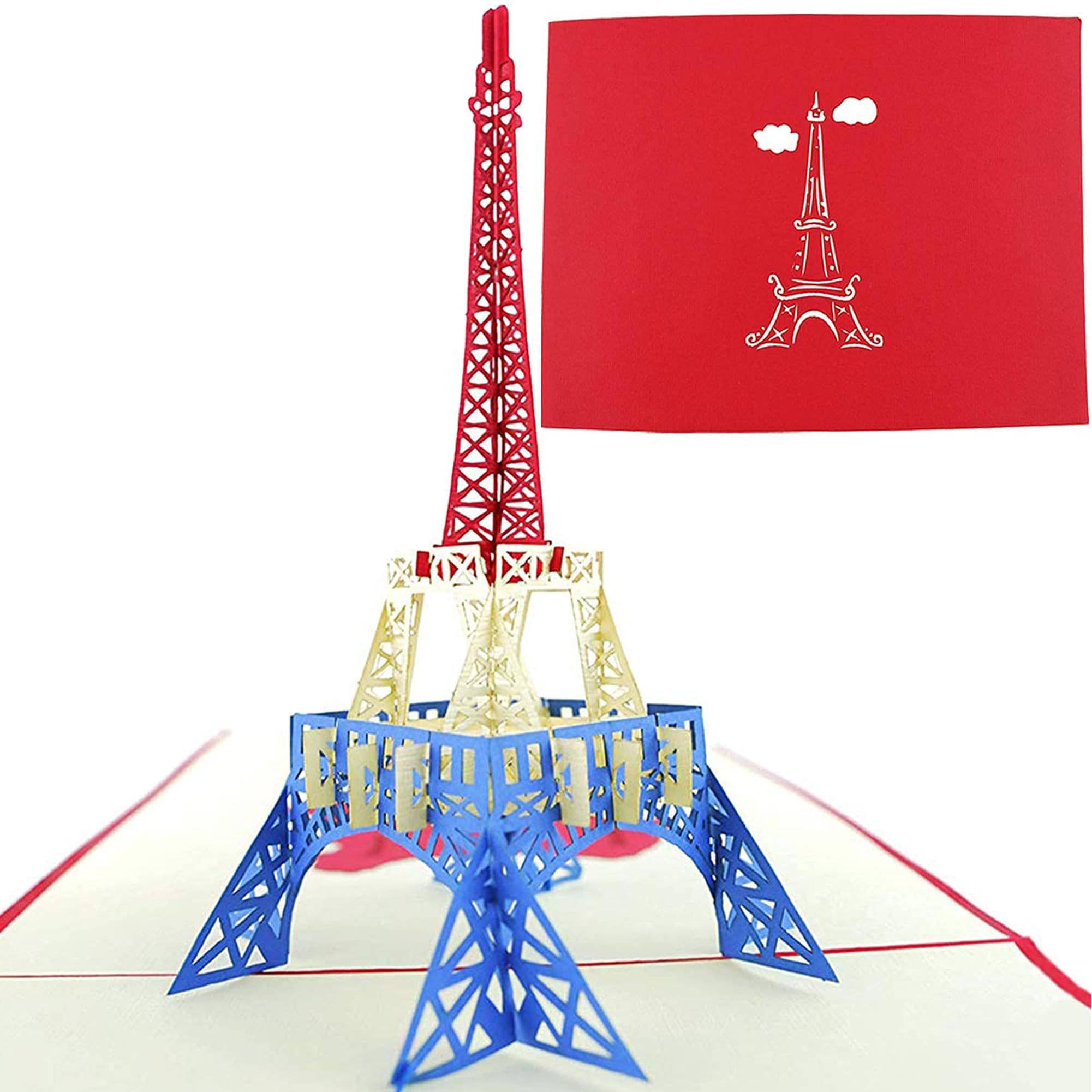 PopLife Eiffel Tower, Paris 3D Pop Up Greeting Card for All Occasions - Travellers, Romantics, History Lovers - Folds Flat for Mailing - Birthday, Graduation, Retirement, Anniversary, Engagement