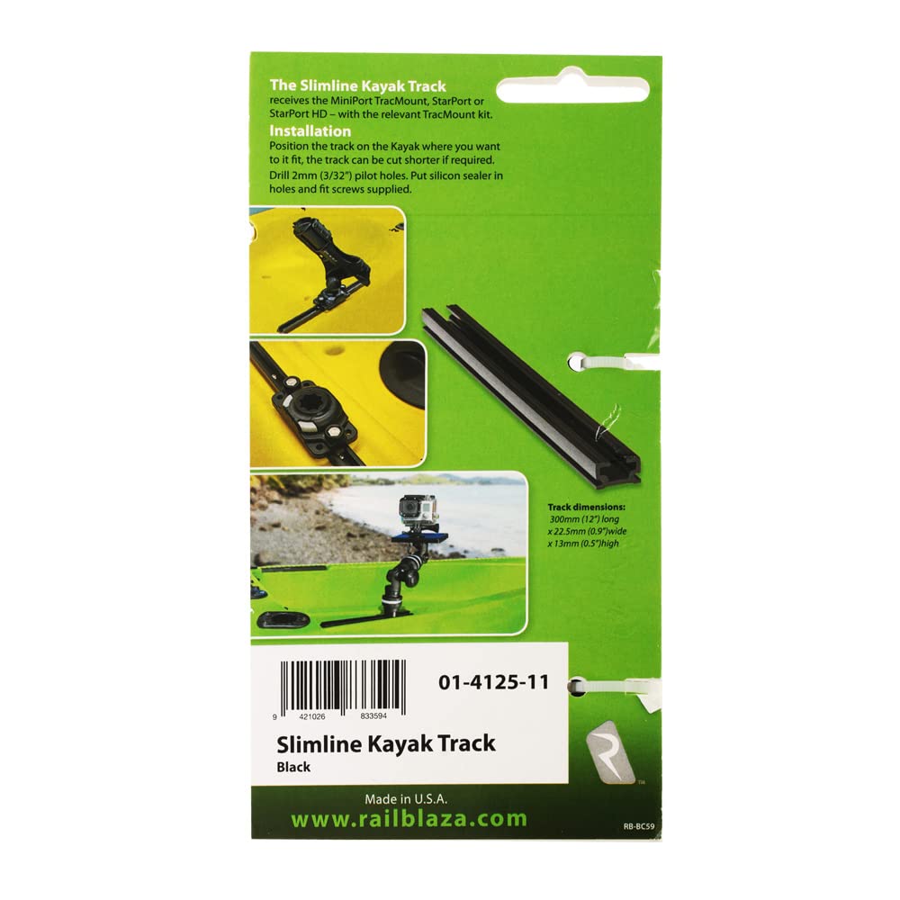 RAILBLAZA Unisex's Slimline Track, Black, 12-Inch