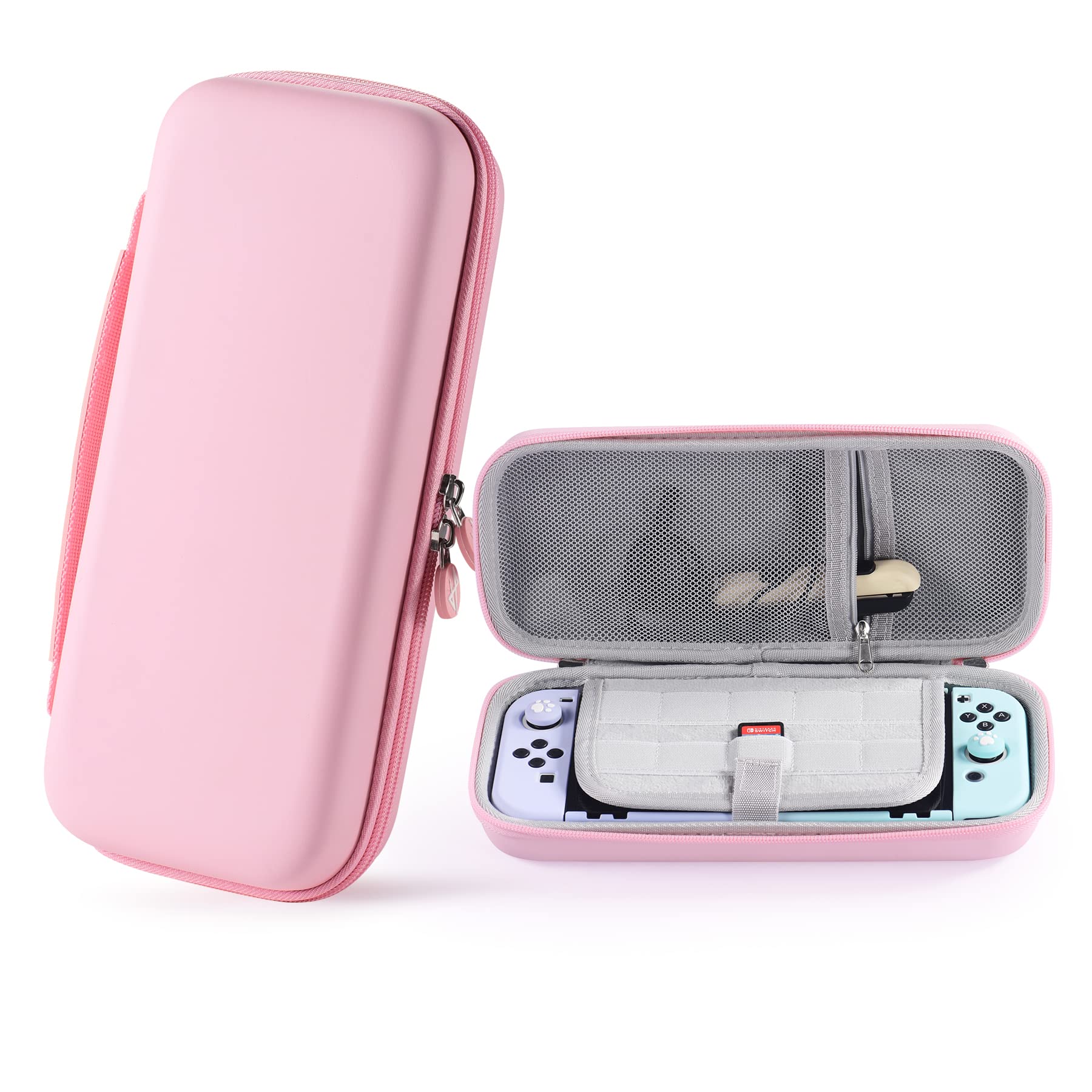 UYIYE Carry Case Compatible with Nintendo Switch/Switch OLED , Protective Hard Portable Travel Carry Case Shell Pouch,Protective case, game case, game machine case, accessories storage (pink)