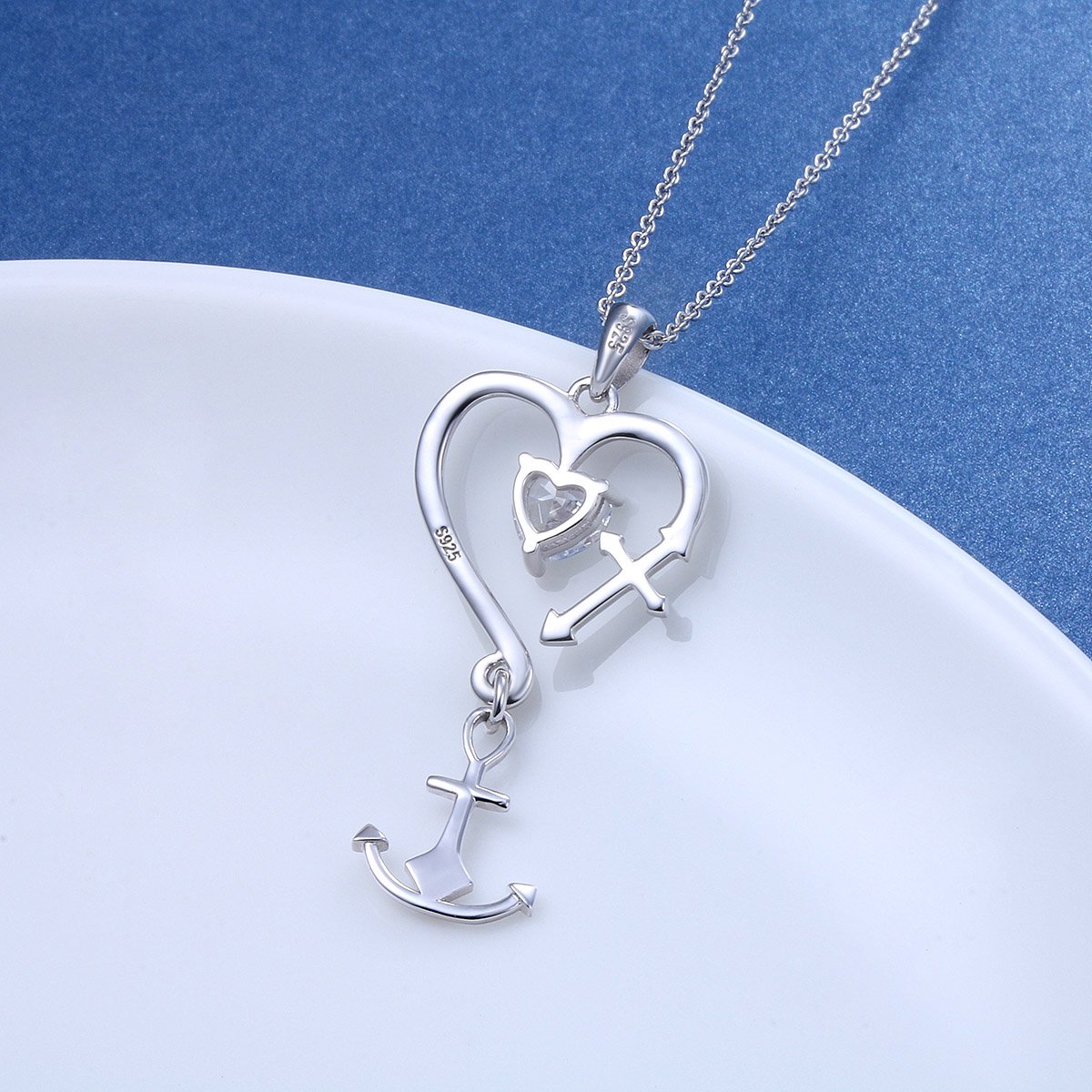 S925 Sterling Silver Faith Hope Love Heart Cross Anchor Adjustable Ring