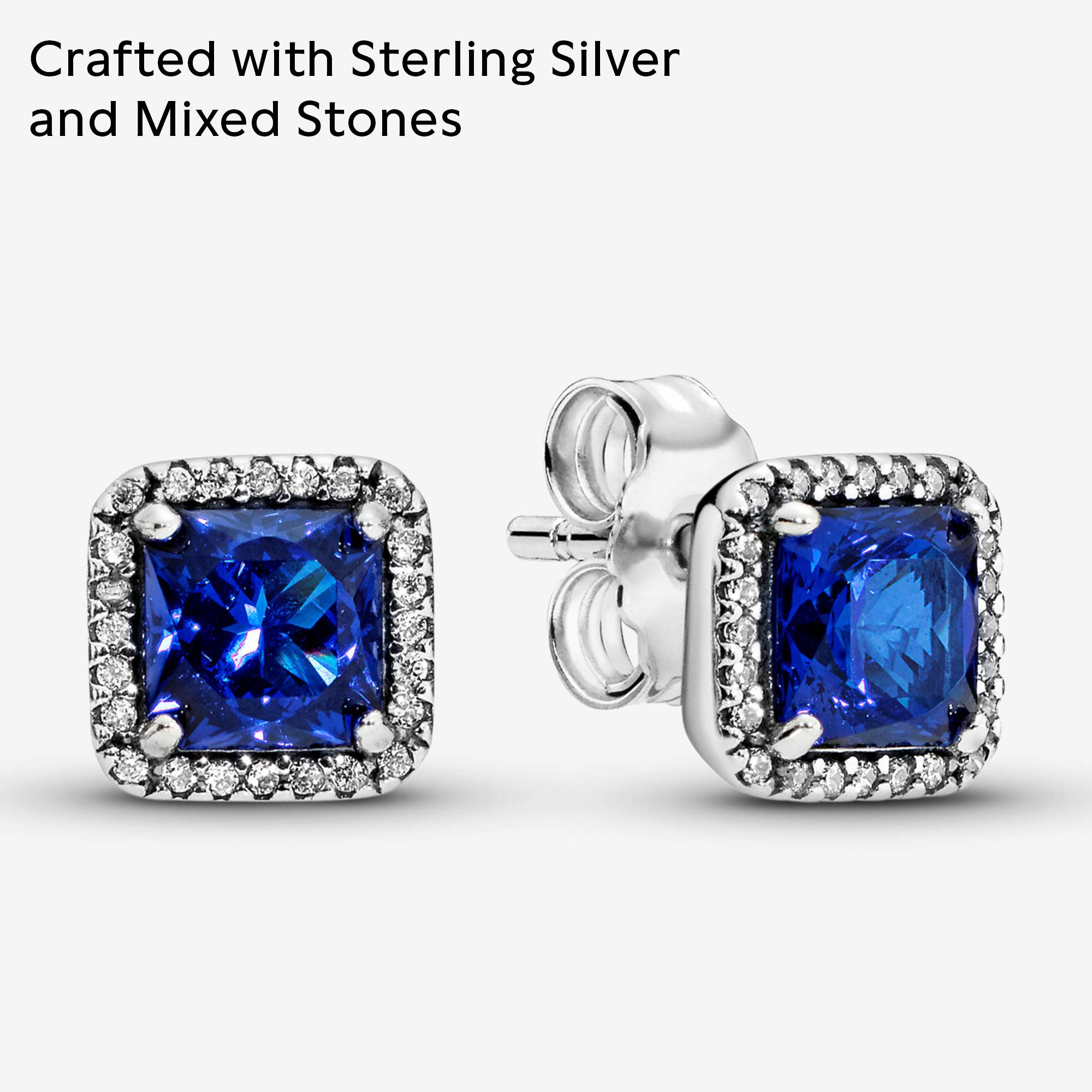 PANDORA Blue Elegance Earrings - Timeless Earrings for Women - Great Gift for Her - Sterling Silver & Cubic Zirconia