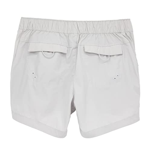 The American Outdoorsman Womens Curved Hem 5" Pull-On Trail Casual Shorts with Elastic Waist and Quick-Dry Fabric (Quiet Grey, Medium)