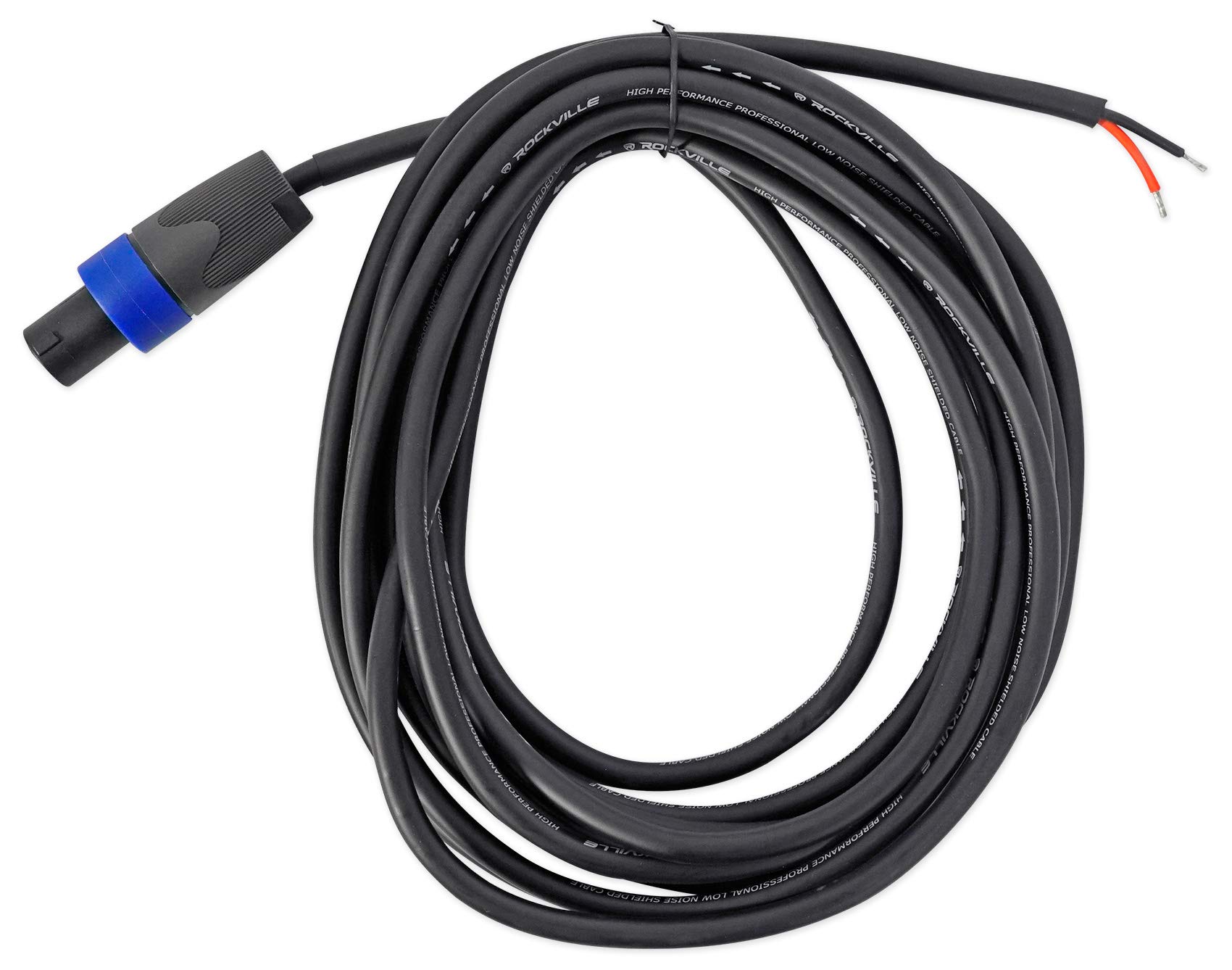 Rockville RHC20 20 Foot Speakon to Bare Wire Speaker Cable,16 Gauge,100% Copper,Black