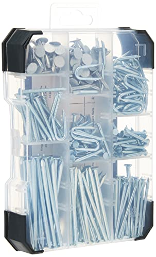 TIMCO Nails Galvanised Bright Mixed Tray - 300pcs - A Selection of galvanised and Bright Steel Nails for Internal and Exterior Applications