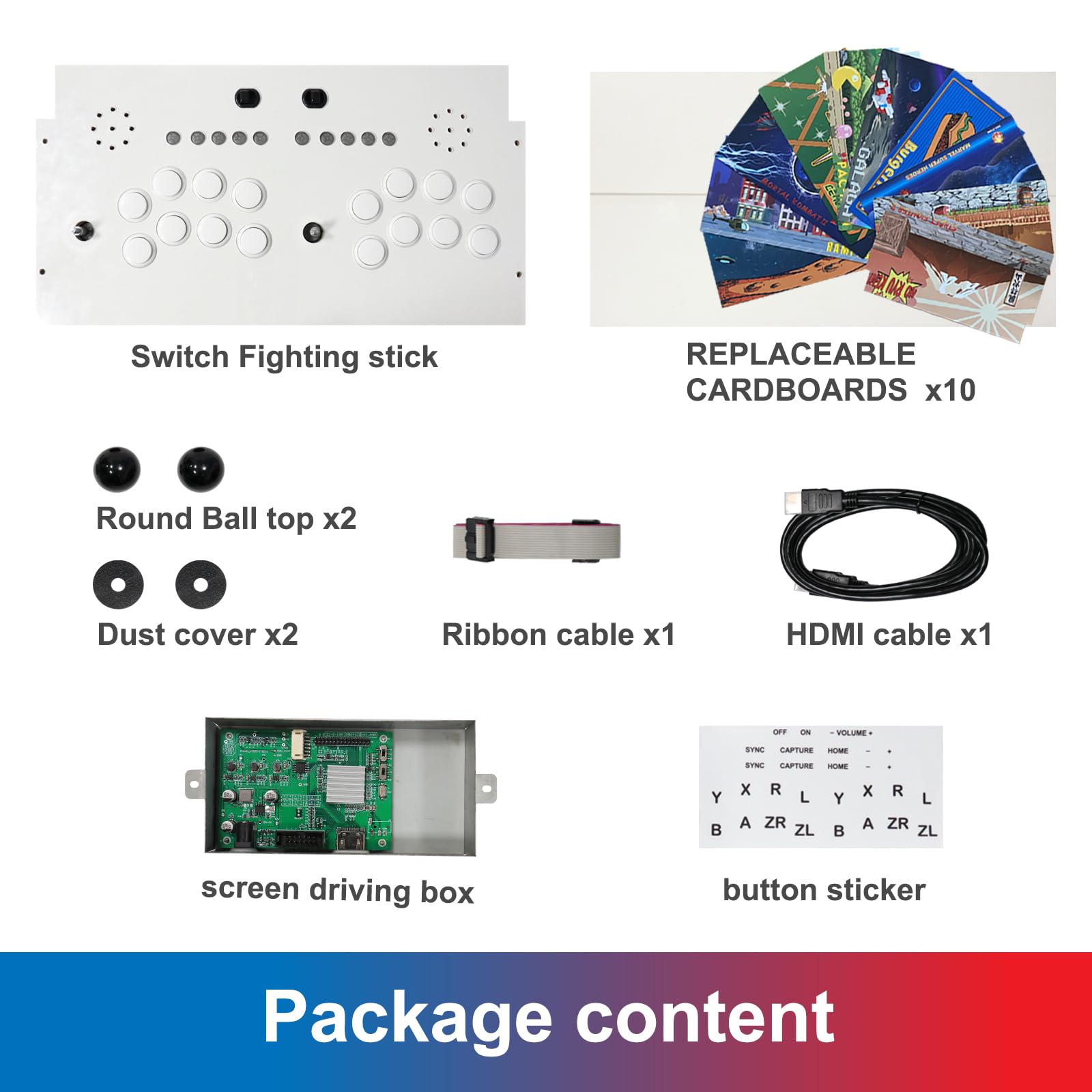 Switch Fighting Stick for Arcade1Up Cabinet, Play Your Switch arcade stick on The Cabinet, Modded Switch Joysticks Specially Designed for Arcade1Up
