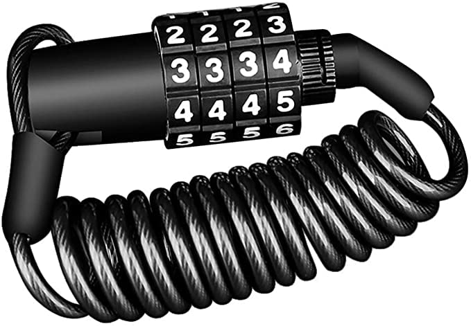 XLDYM Security Bike Lock,Resettable Combination Cable Bicycle Lock Helmet Lock Bike Accessories
