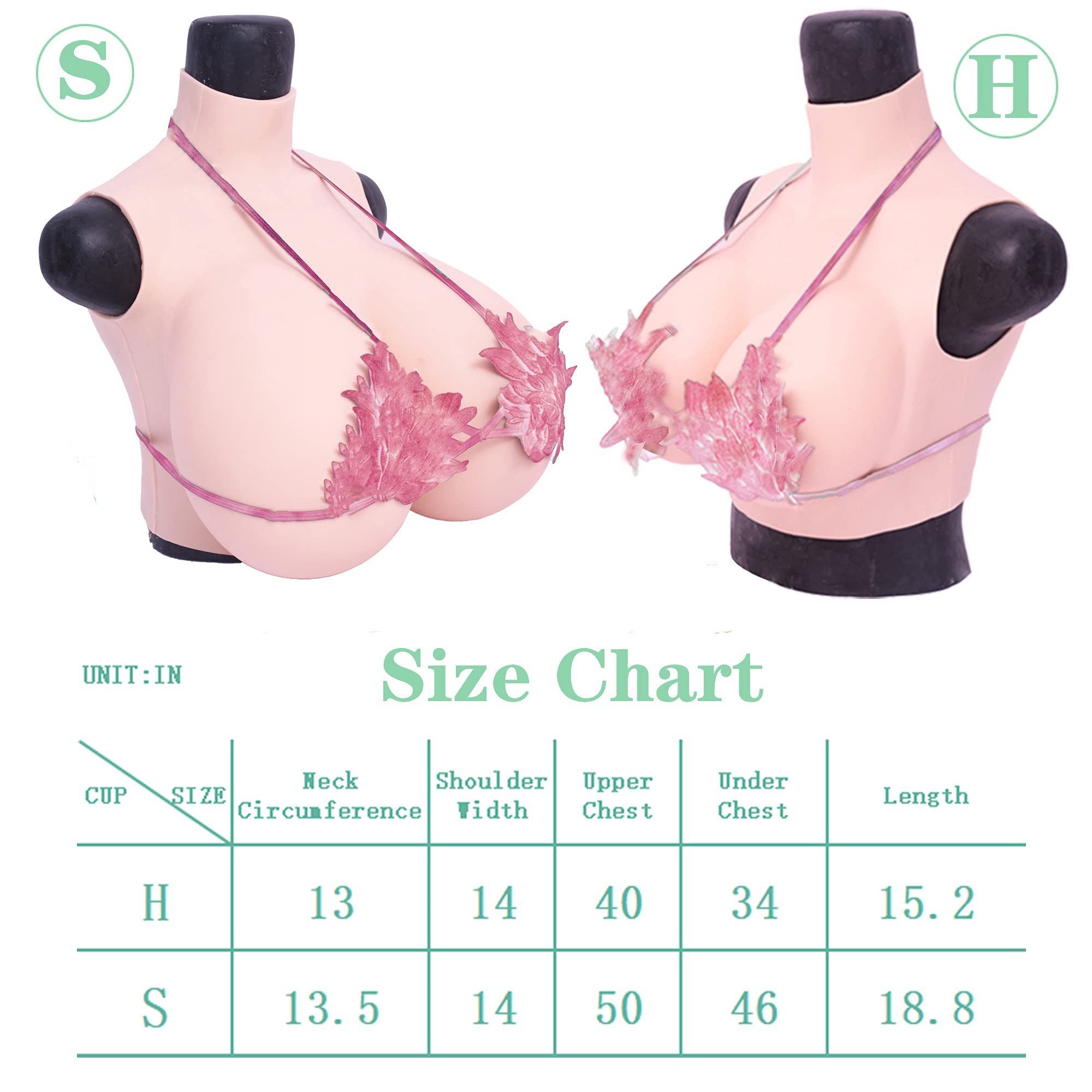 S Cup Silicone Breast Forms Silicone Breastplate Fake Breasts for Crossdresser Drag Queen Transgender With Cotton Filler