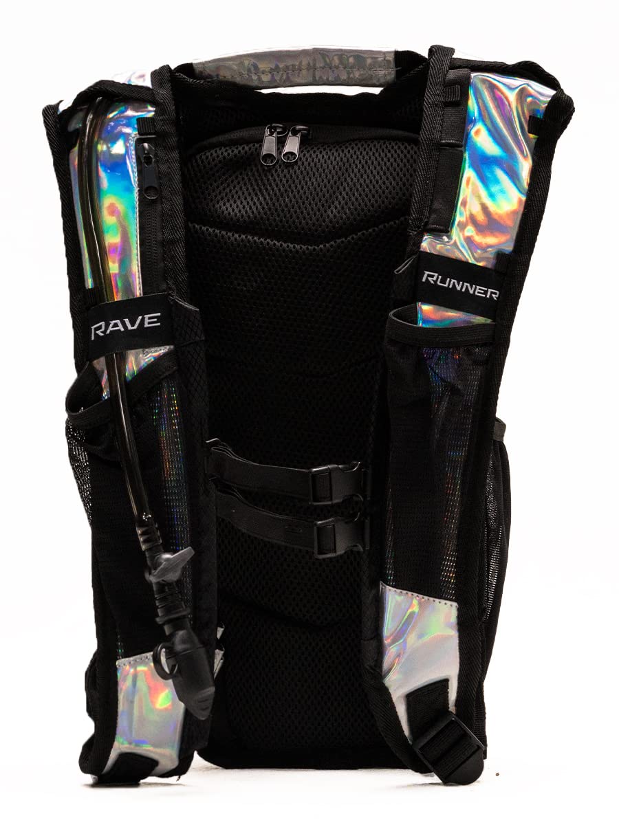 RaveRunnerĀ® Anti-Theft Hydration Backpack | Rave Hydration Pack, Festival Water Bag, Hydropack Rave, Hydration Pack EDC (Holographic)