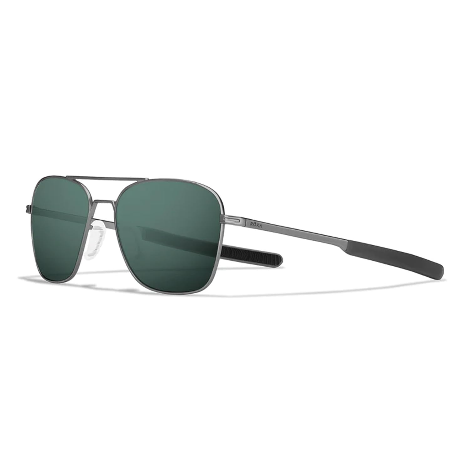 ROKA Falcon Ti Performance Non-Polarized Aviator Sunglasses for Men and Women - Silver Frame - Carbon Lens w/Glacier Mirror