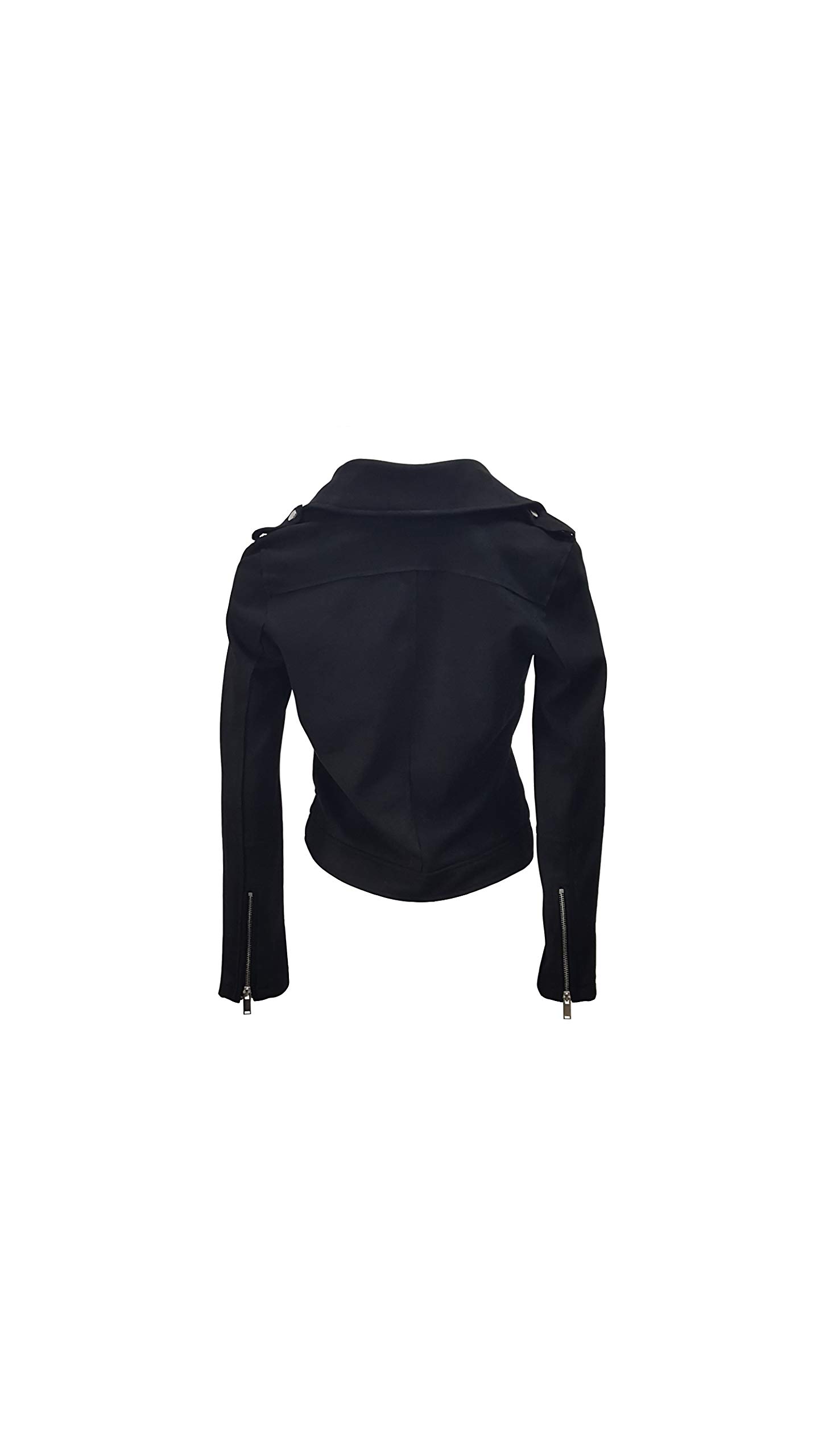ODCOCD Faux Suede Jacket for Women Long Sleeve Zipper Up Casual Outwear (Medium, Black)
