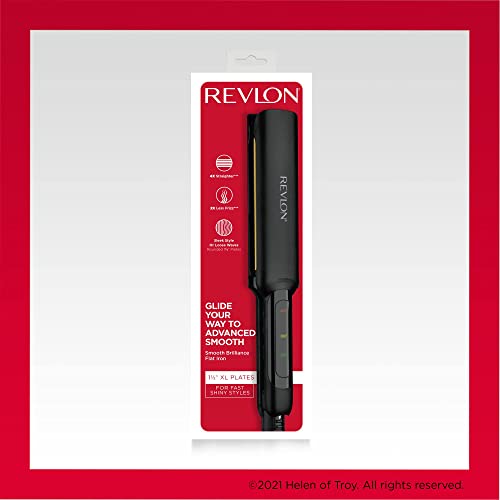 REVLON Smooth Brilliance Ceramic Extra Long Flat Iron, 1-1/2" inch