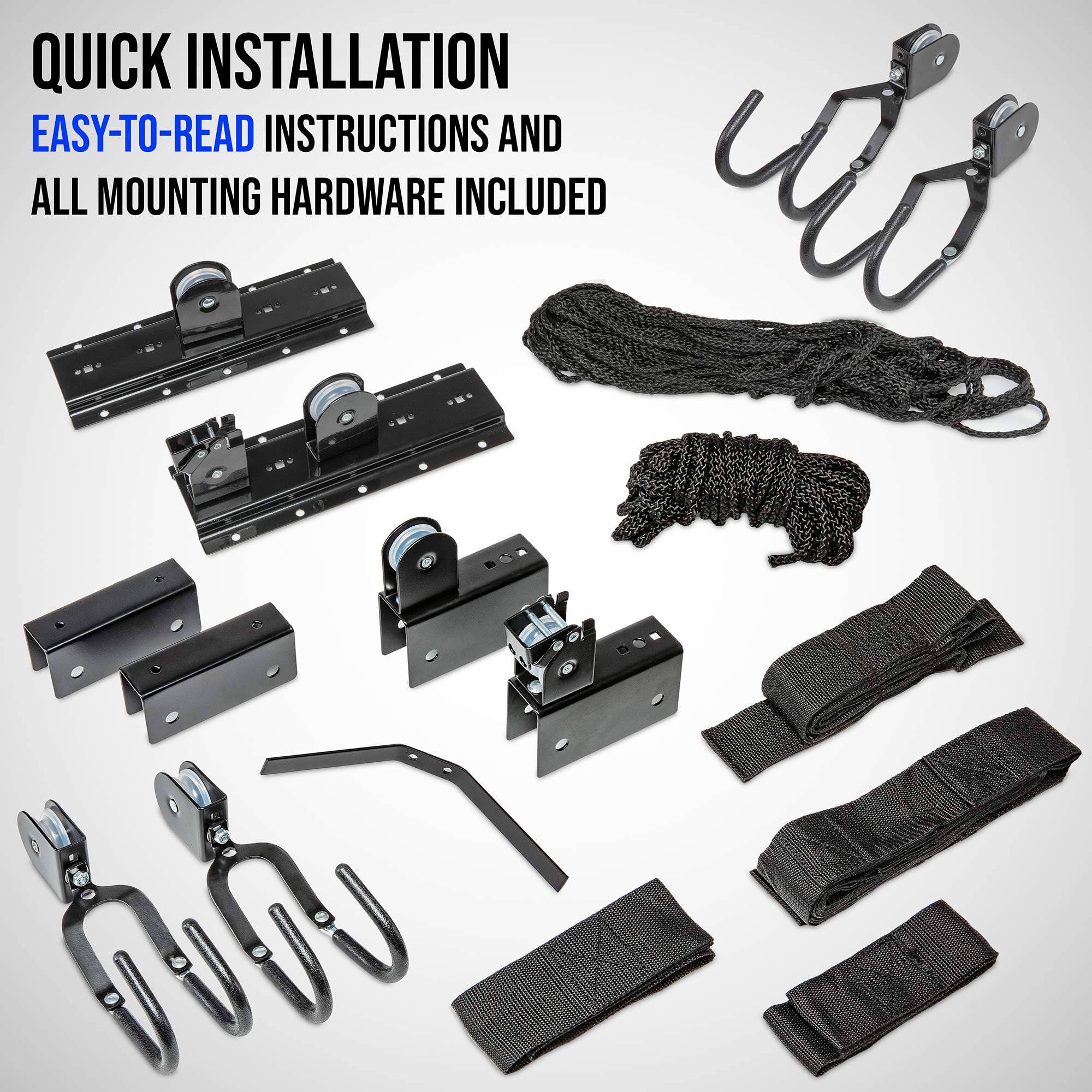 RaxGo Kayak Wall Hanger, Heavy Duty Wall Mounted Kayak Storage Rack Hooks for Kayak’s & Canoe’s, Indoor, Outdoor, Garage, Adjustable Length
