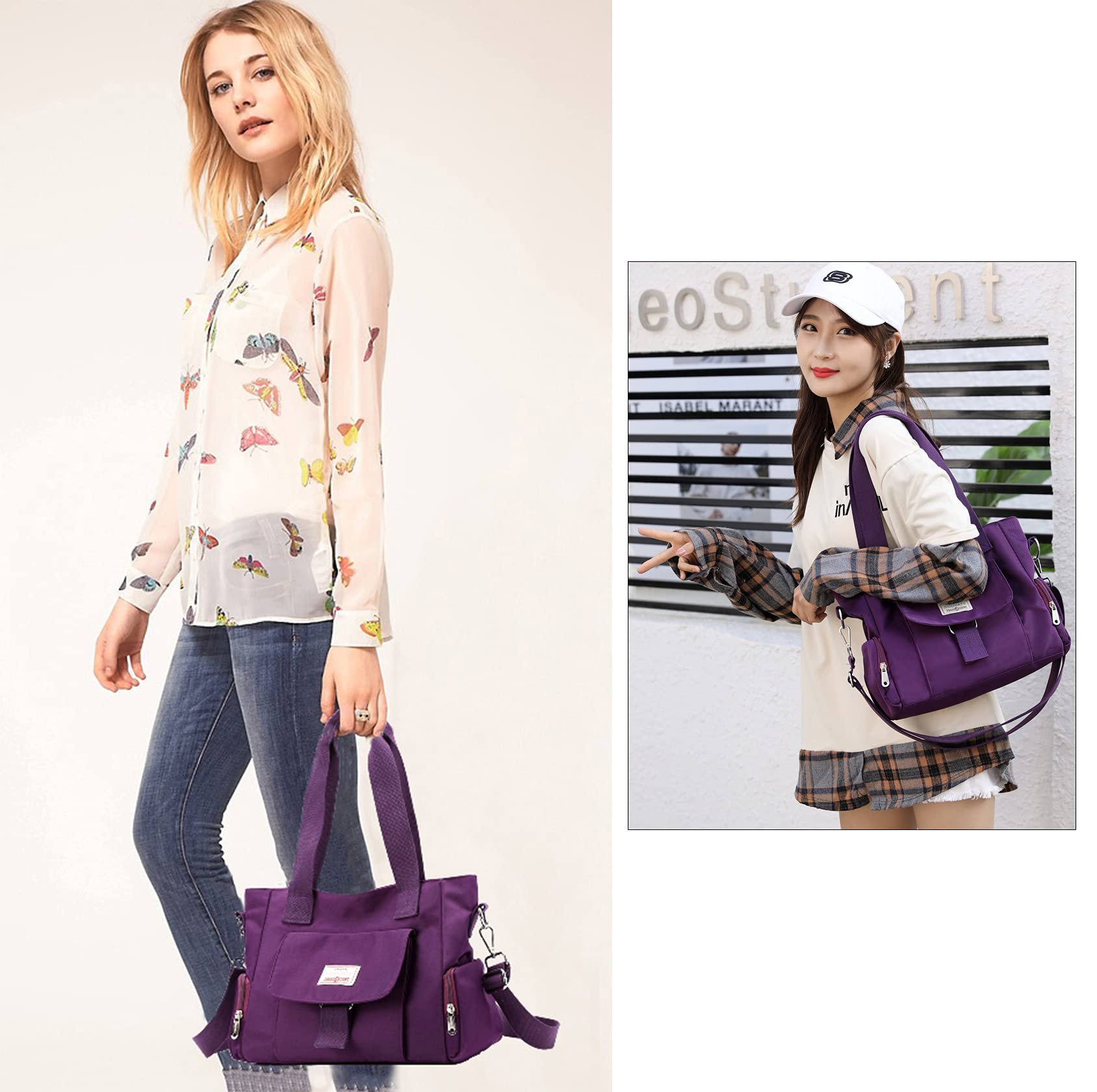 Scioltoo Shoulder Handbags for Women Medium Lightweight Crossbody Tote Purses Ladies Cute Classic Basic Satchel for Shopping and Weekend Trips Purple