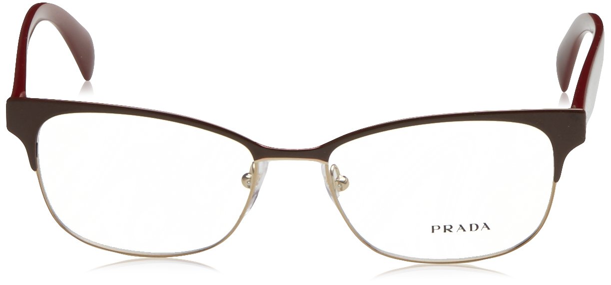 Prada PR65RV Eyeglass Frames UAN1O1-53 - Bordeaux On Pale Gold PR65RV-UAN1O1-53