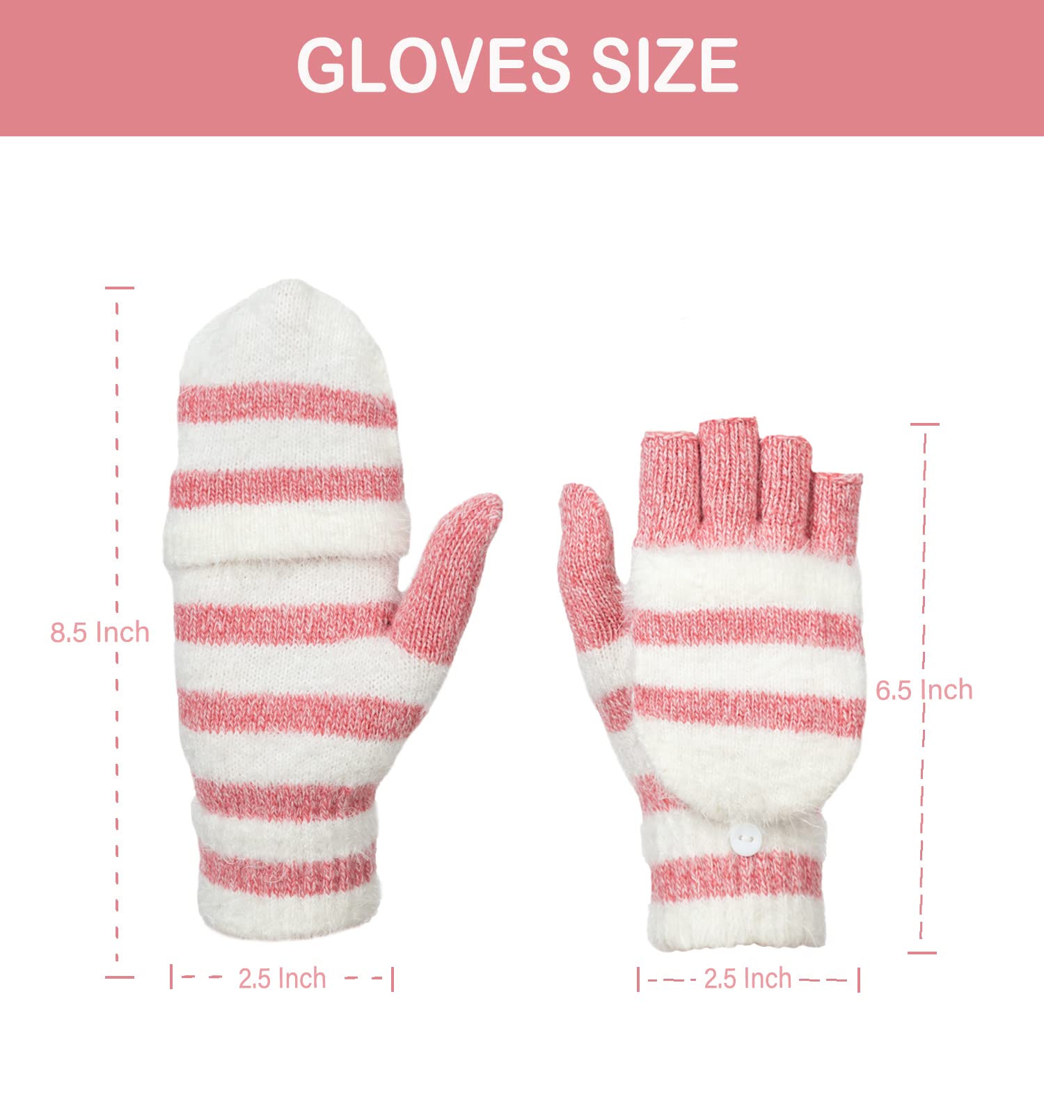 Women's Gloves & Mittens Fingerless Gloves for Women Cold Weather with Thinsulate Lining pink