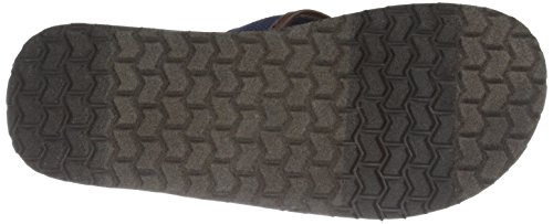 POLO RALPH LAUREN Men's Sullivan Flip Flop, Newport Navy/Dark Brown, 8 D US