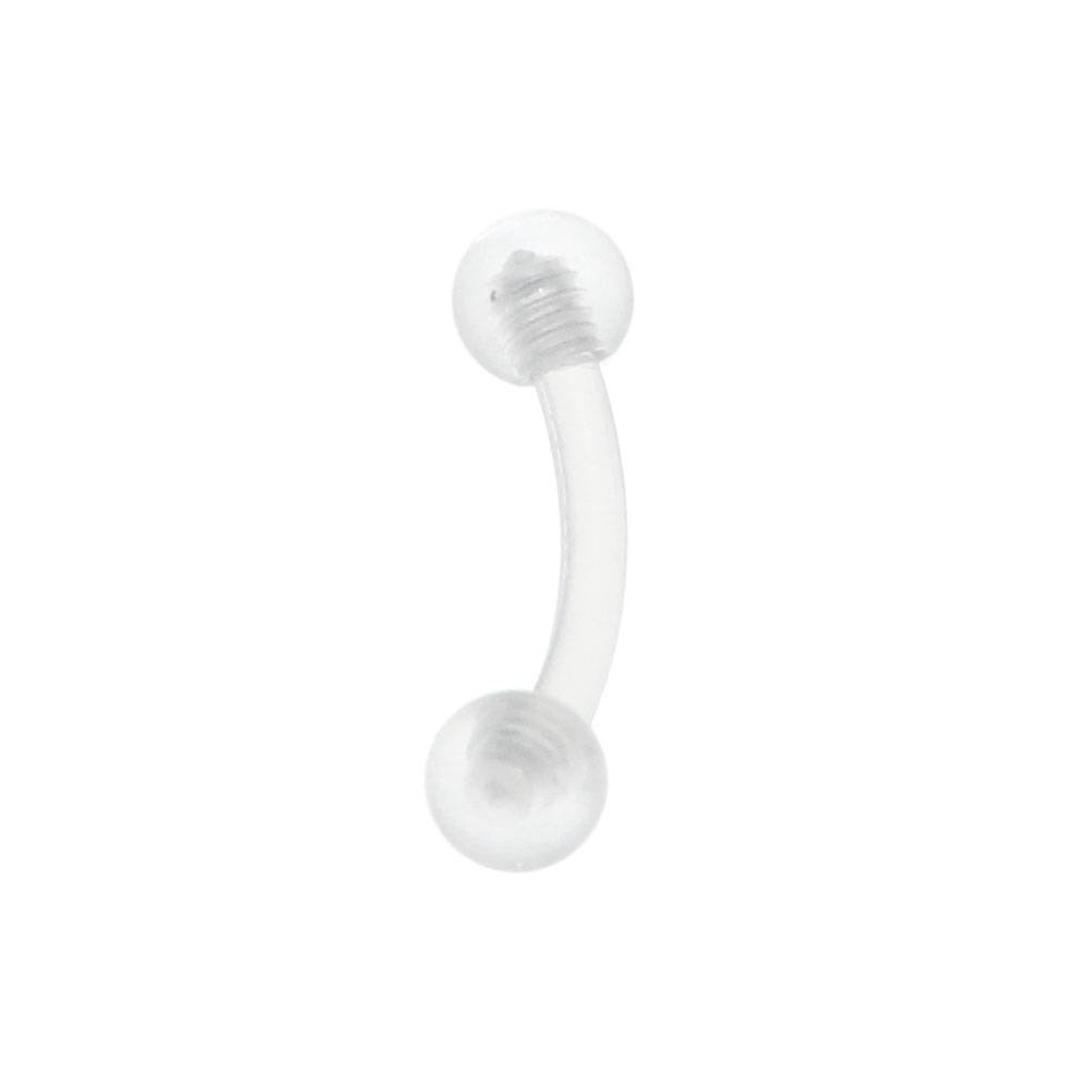 Oasis Plus 10pcs 16G Clear Flexible Bioplast Retainer Eyebow Ring Piercing for Jestrum Lip, Vertical Labret, Snake Bites, Rook, Bridge
