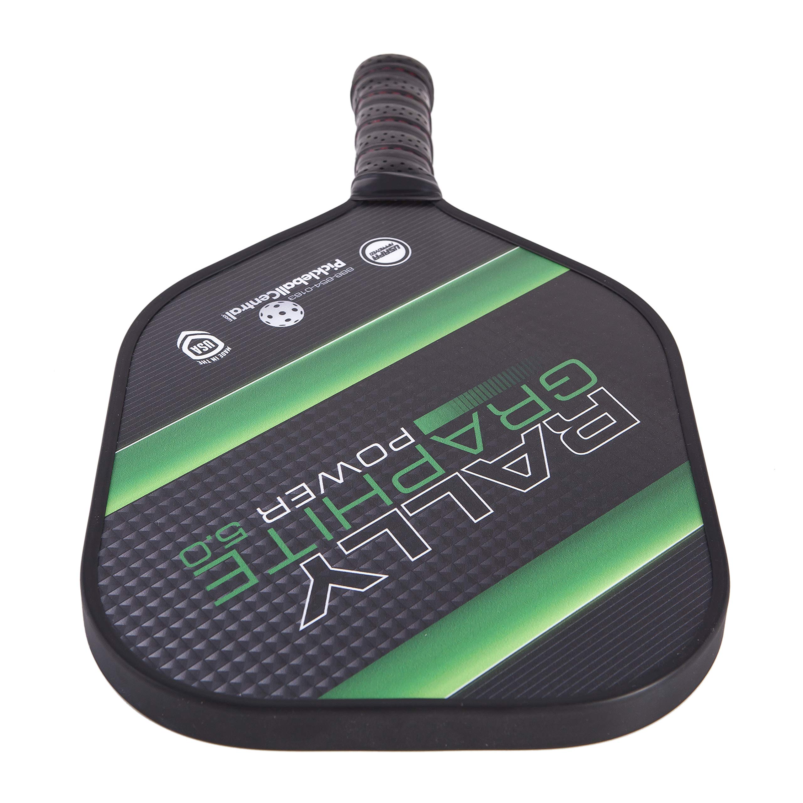 Pickleball Paddle - Rally Graphite Power 5.0 | Honeycomb Core, Graphite/Polymer Hybrid Composite Face | Power, Control, Large Sweet Spot | Paddle Cover (2 Pack - Blue & Red)