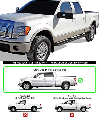 Premium 4" Black iBoard Running Boards Compatible with 09-14 F150 SuperCrew Cab