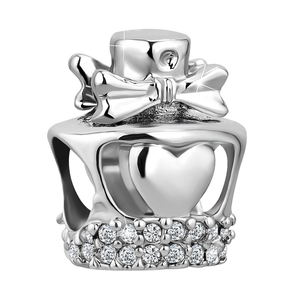 QueenCharms Shining Perfume Bottle Charms for Women Girls Fits European Bracelets