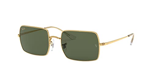 Ray-Ban RB1969 Rectangle Rectangular Sunglasses, Legend Gold/G-15 Green, 54 mm