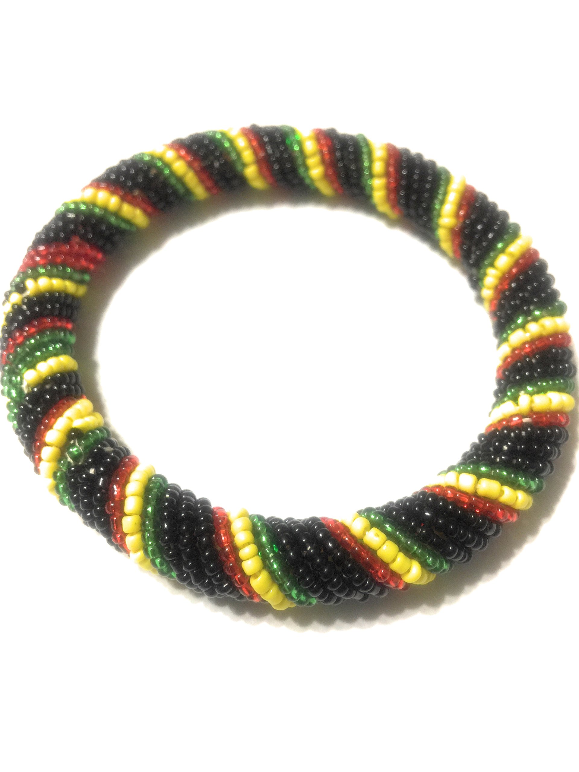 Rasta Colored Beaded Bracelet by Doorstoafrica